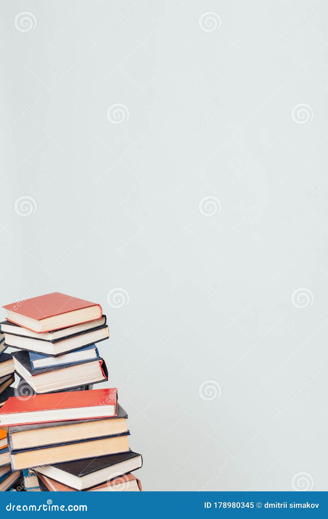 Lots of Stacks of Educational Books To Teach in the Library on a White ...