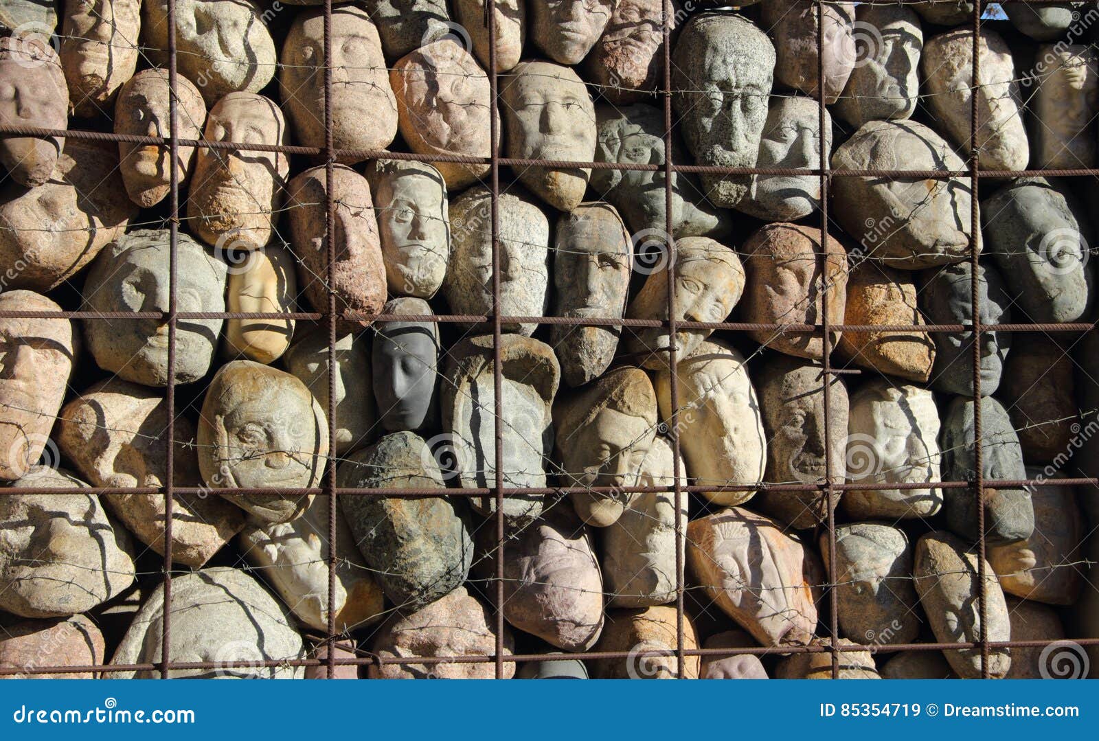 Lots of stones in a cage stock image. Image of lattice - 85354719