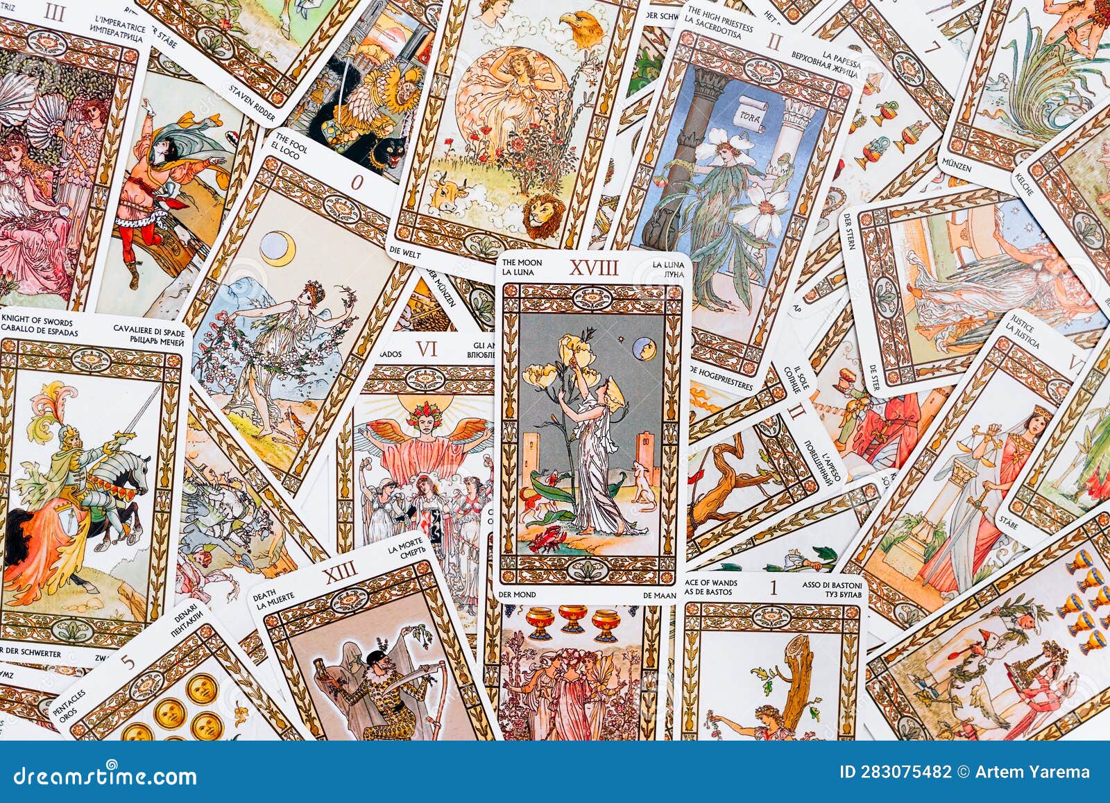 Lots of Tarot Cards. Tarot Card Layout Stock Photo - Image of occult ...