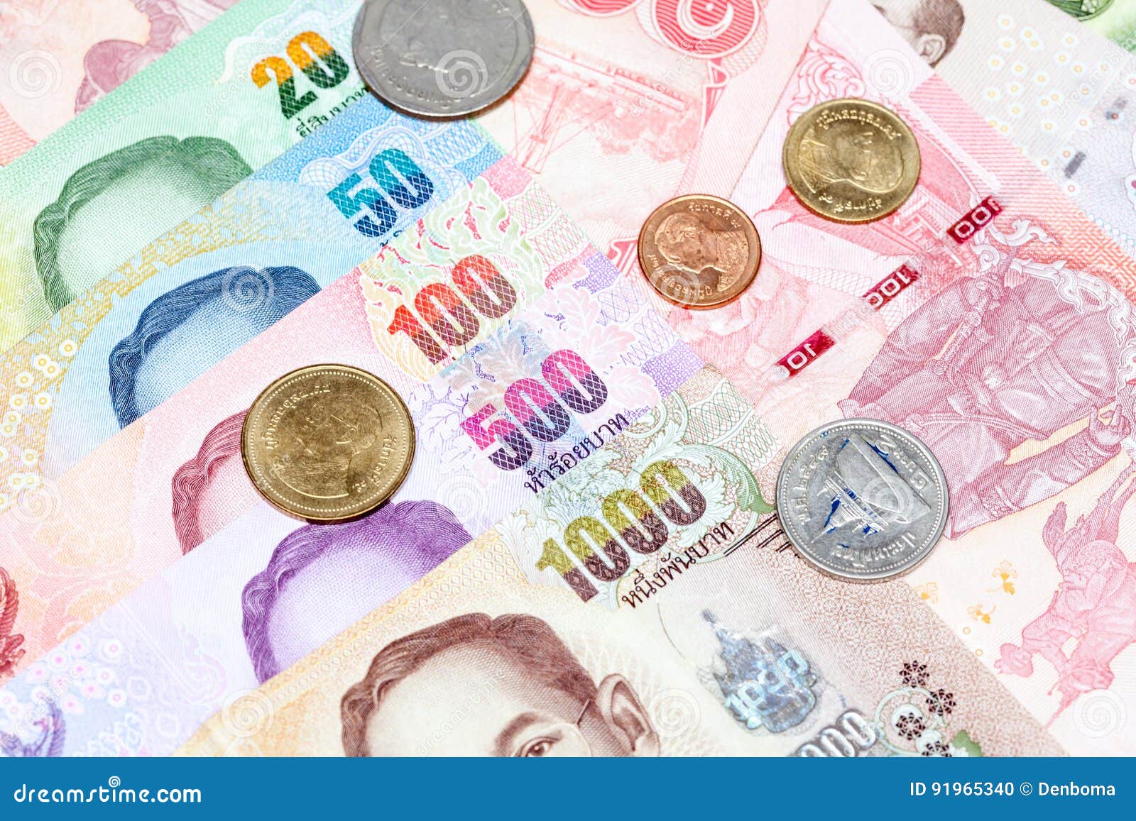 Lots of thai money stock photo. Image of change, savings - 91965340