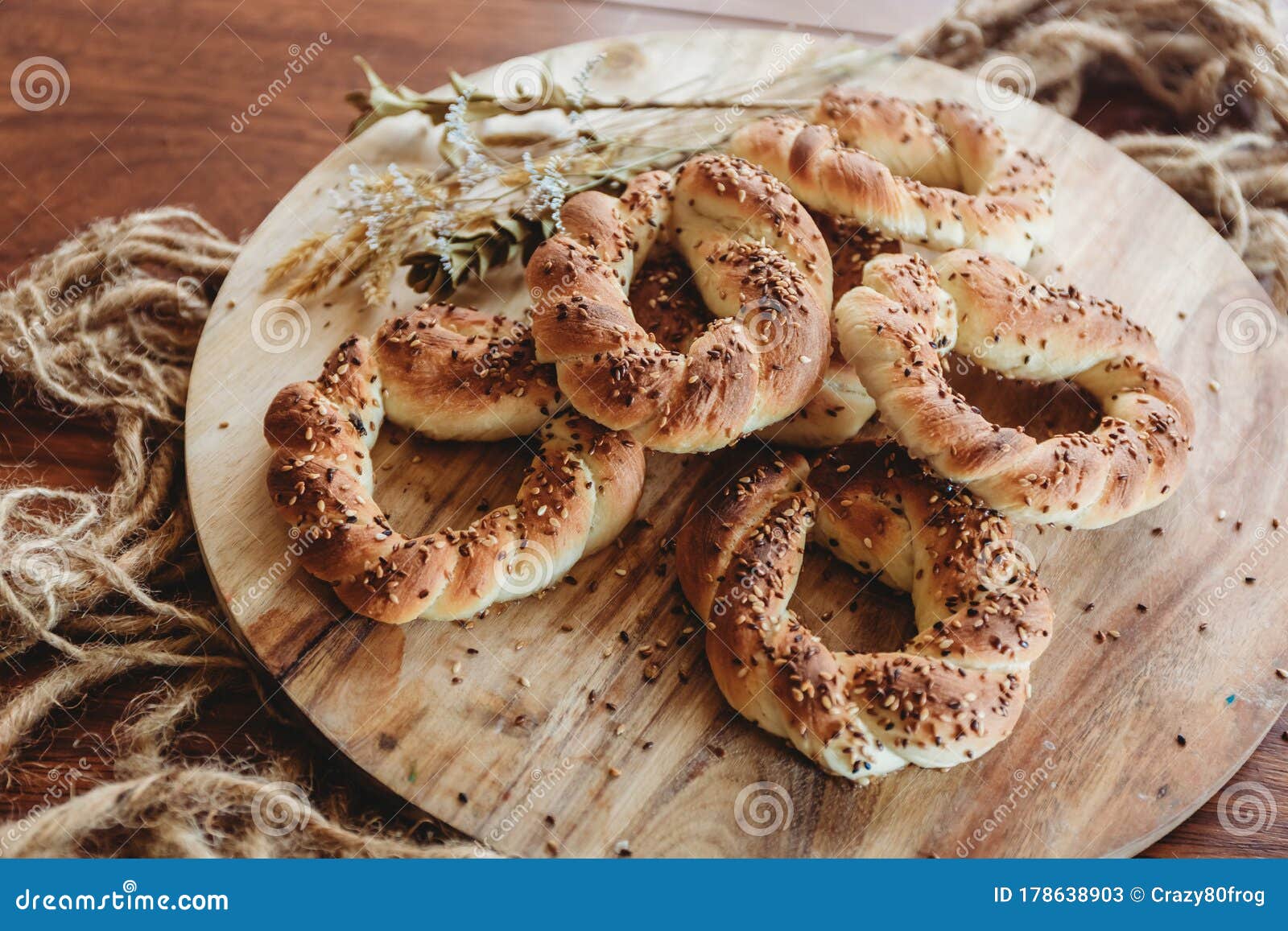 Lots of Turkish Simits Freshly Baked Stock Image - Image of crisp ...