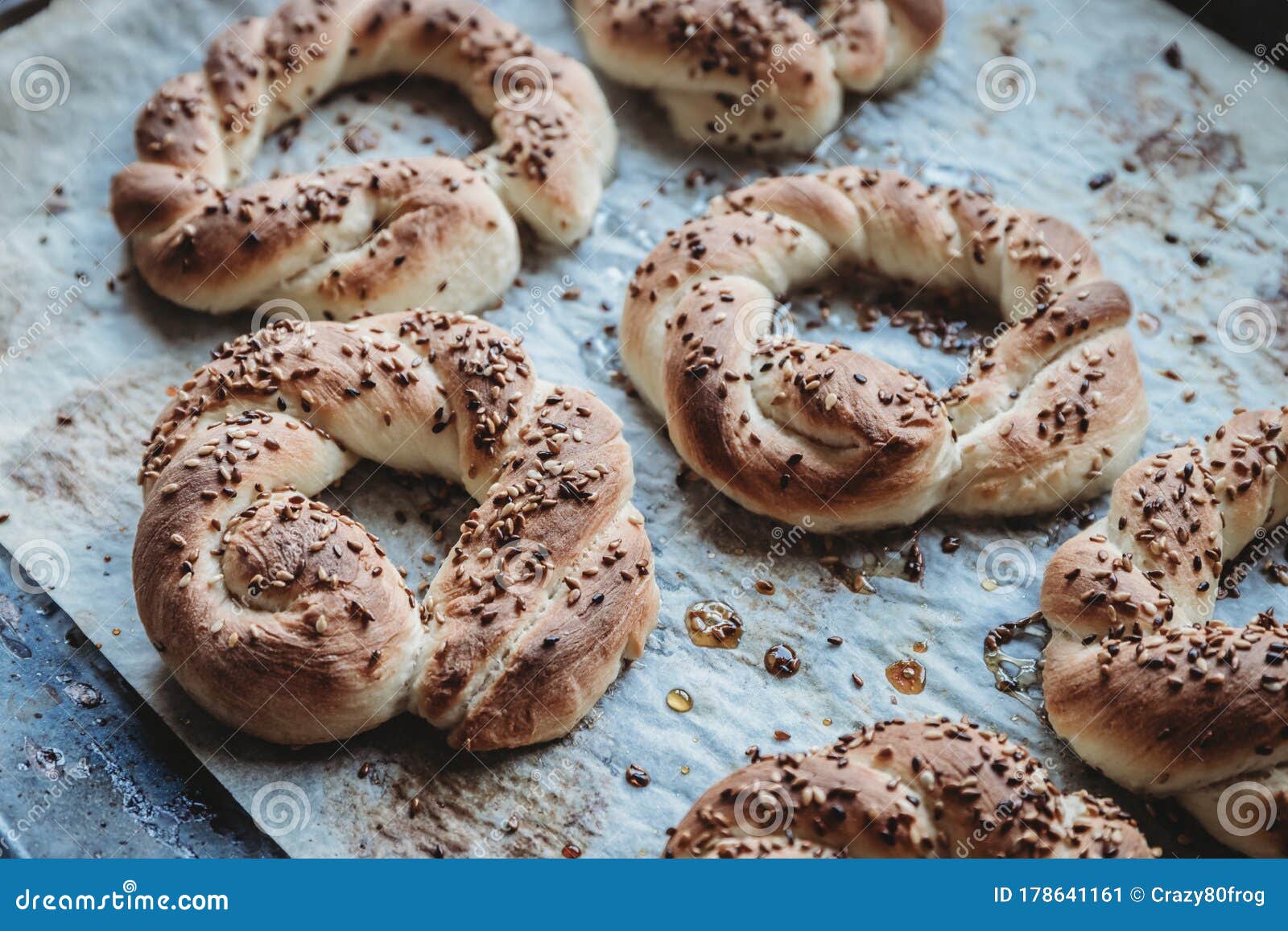 Lots of Turkish Simits Freshly Baked Stock Image - Image of delicious ...