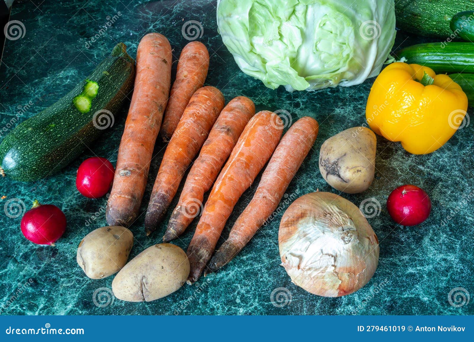Lots of Vegetables on the Table. Vegetables are Not Fresh and in Its ...