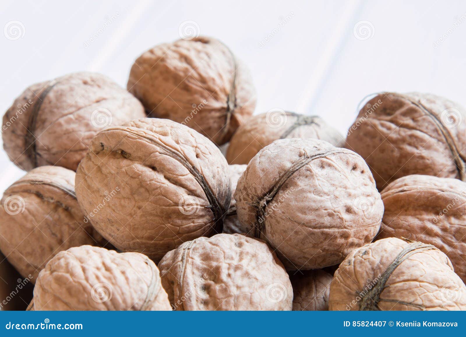 Lots of Walnuts on a White Background Stock Image - Image of food ...