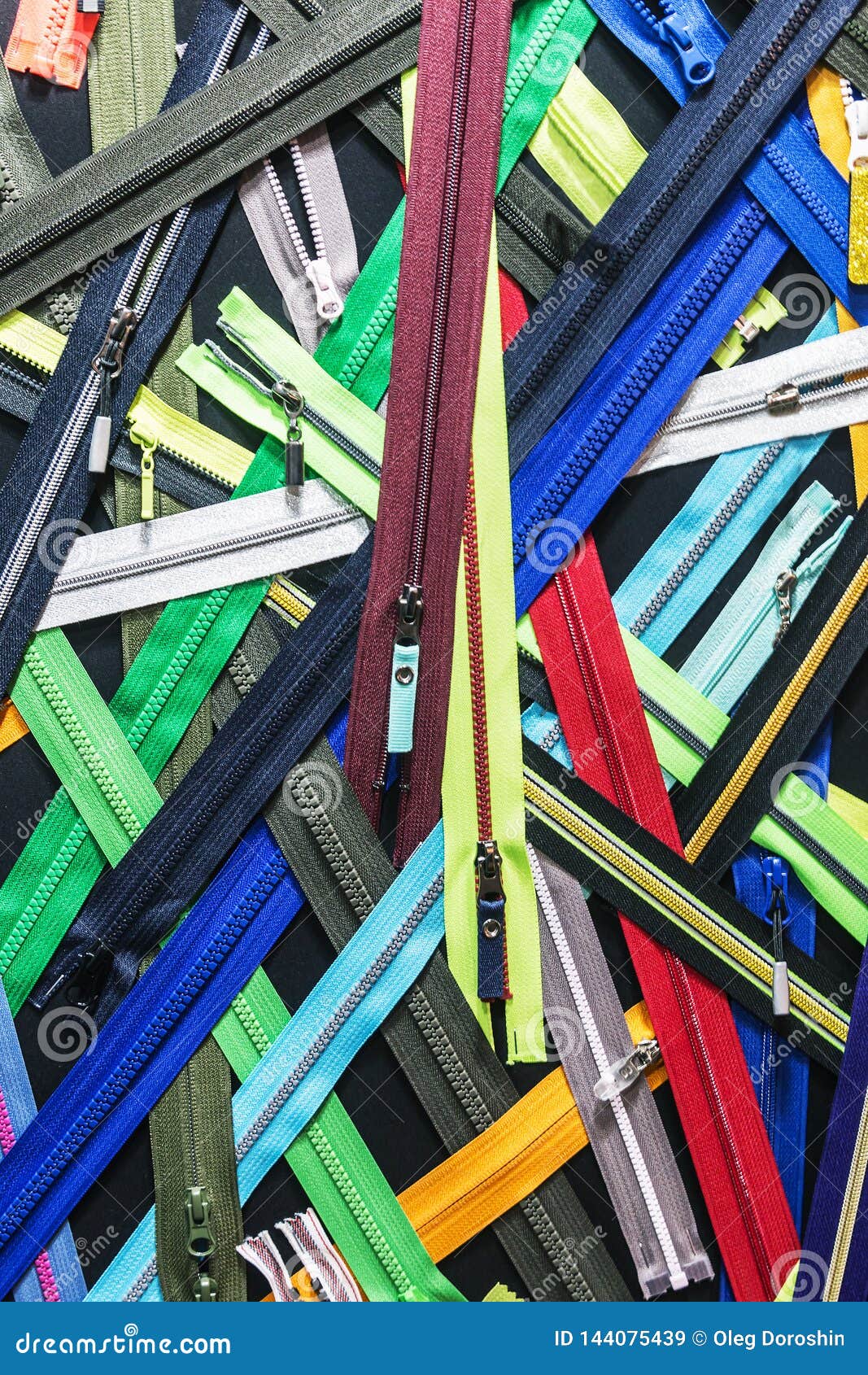 Lots of Zippers for Clothes of Different Size Stock Image - Image of ...