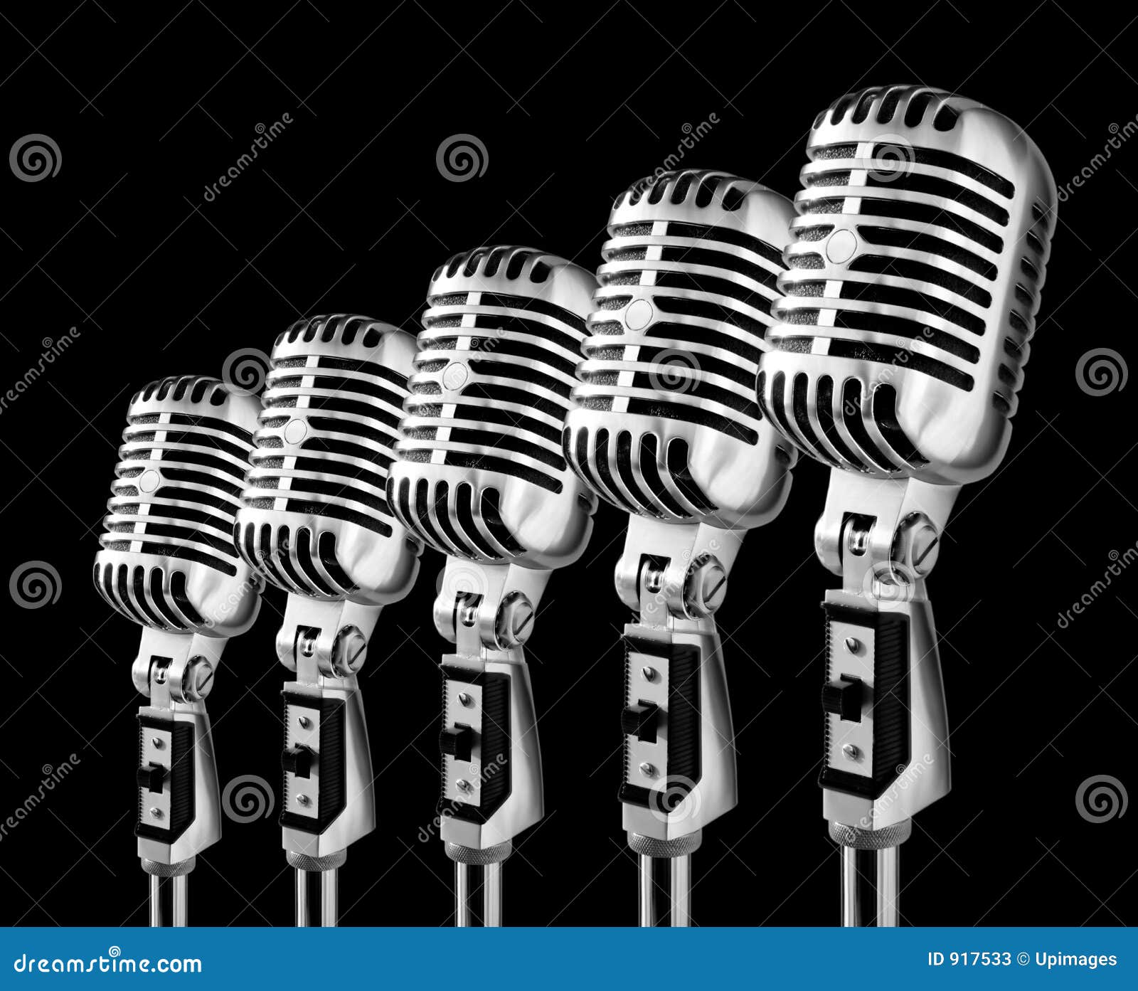 Vintage Mics Trio Microphone Rock Roll Singing Group Band Sing Song ...