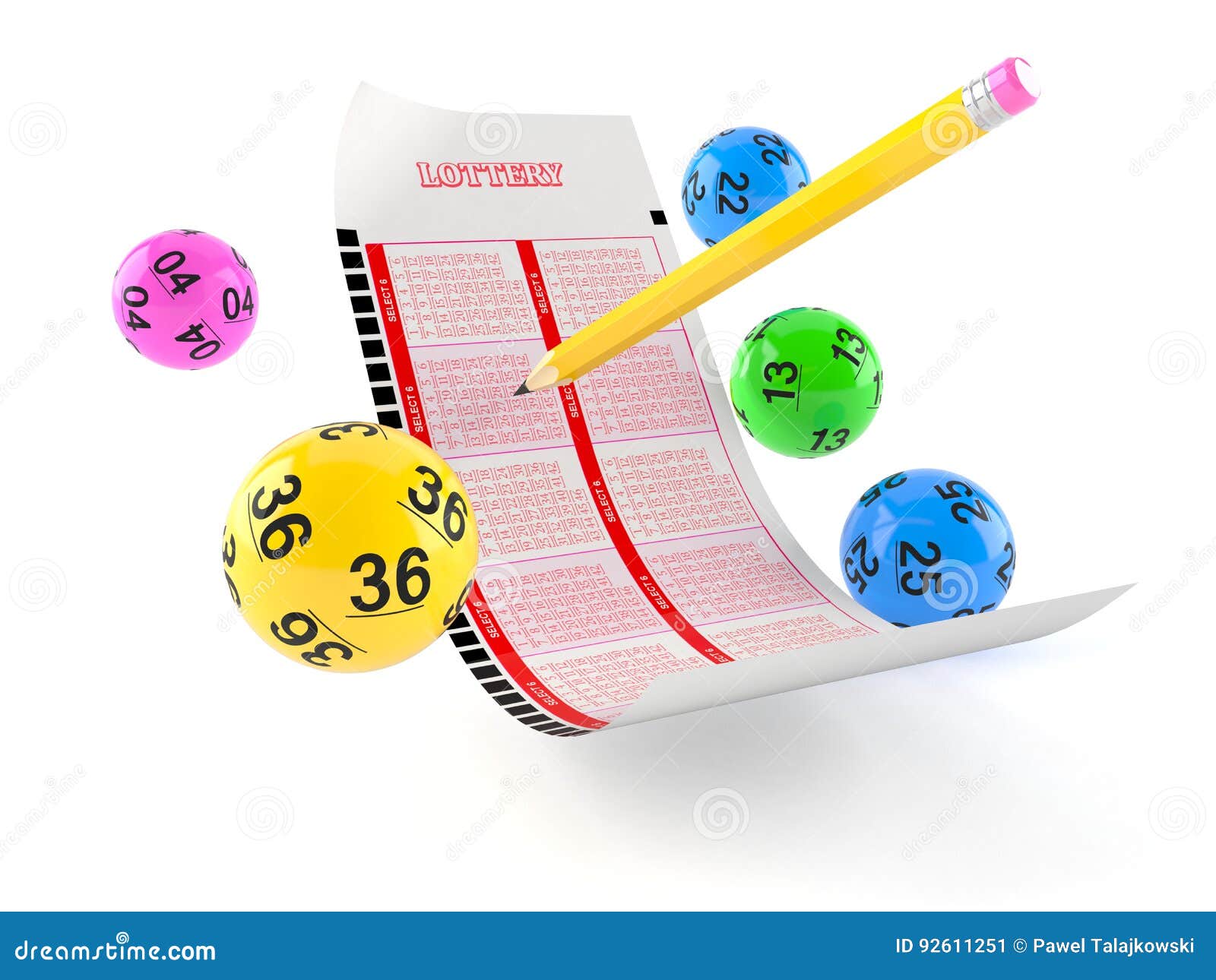 Lottery Blank Ticket With Lotto Balls Stock Illustration - Illustration ...