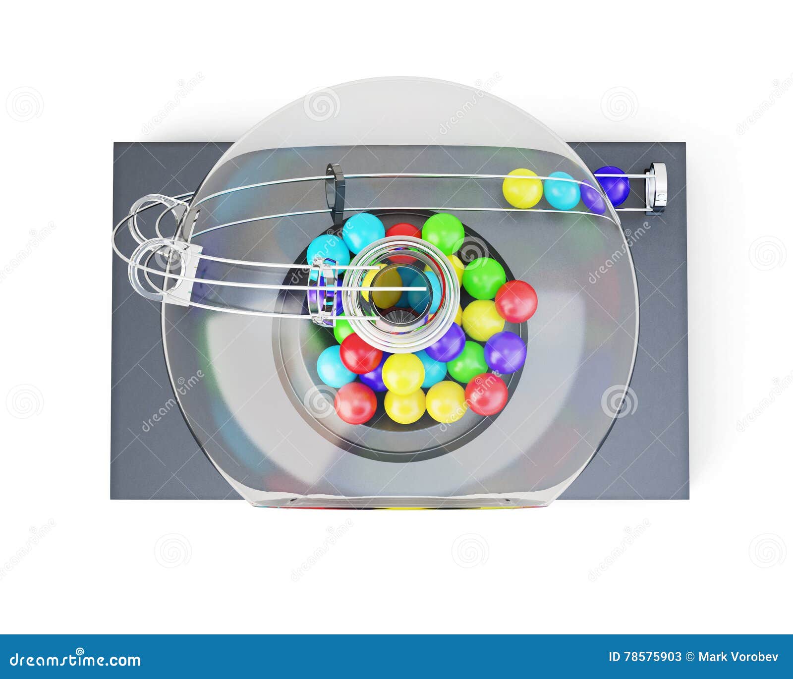 Lottery Machine Top View Isolated on White Background. 3d Render Stock ...