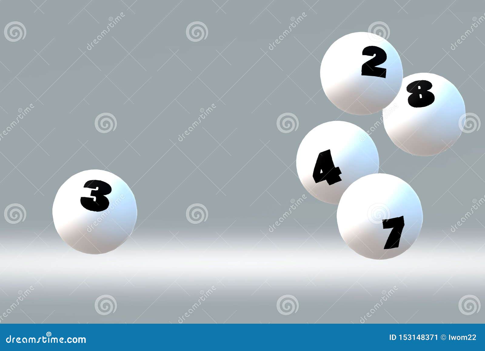 Lottery Number Balls 3D Render Illustration Stock Illustration ...