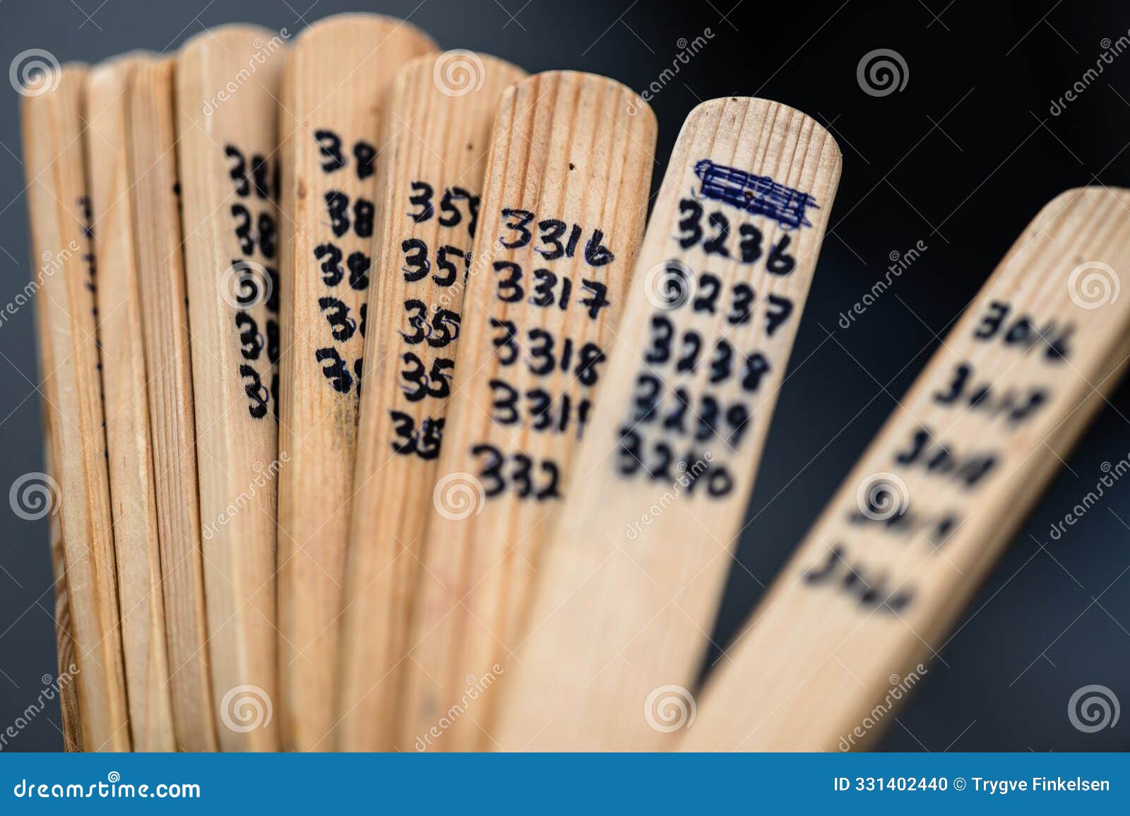 Lottery Numbers Written on Wooden Sticks.. Stock Photo - Image of white ...