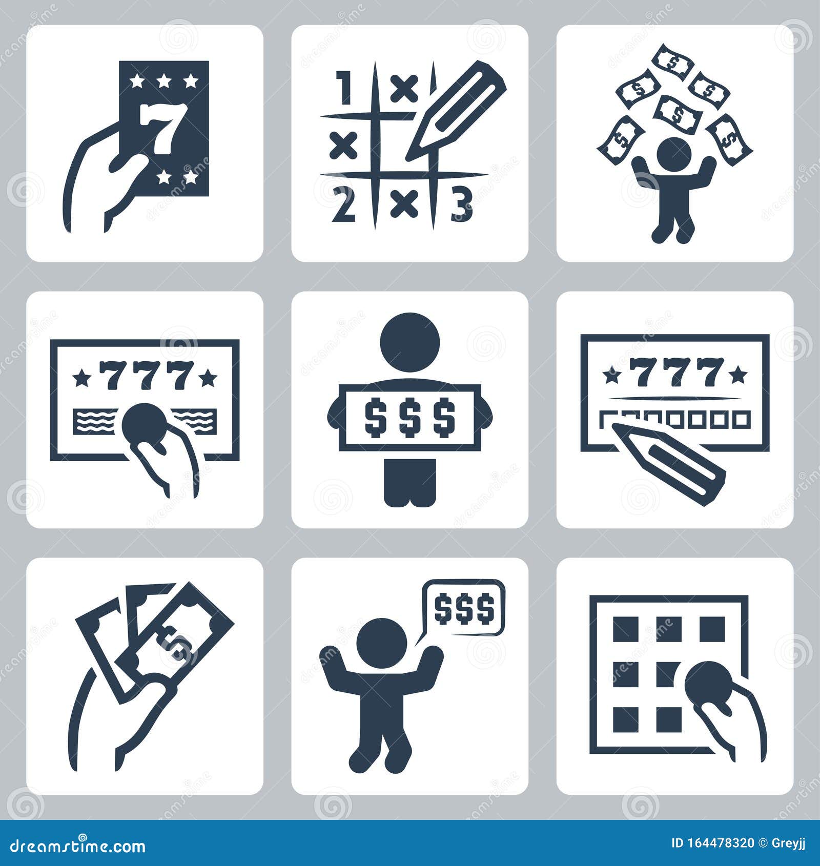 Lottery related icon set stock vector. Illustration of coin - 164478320