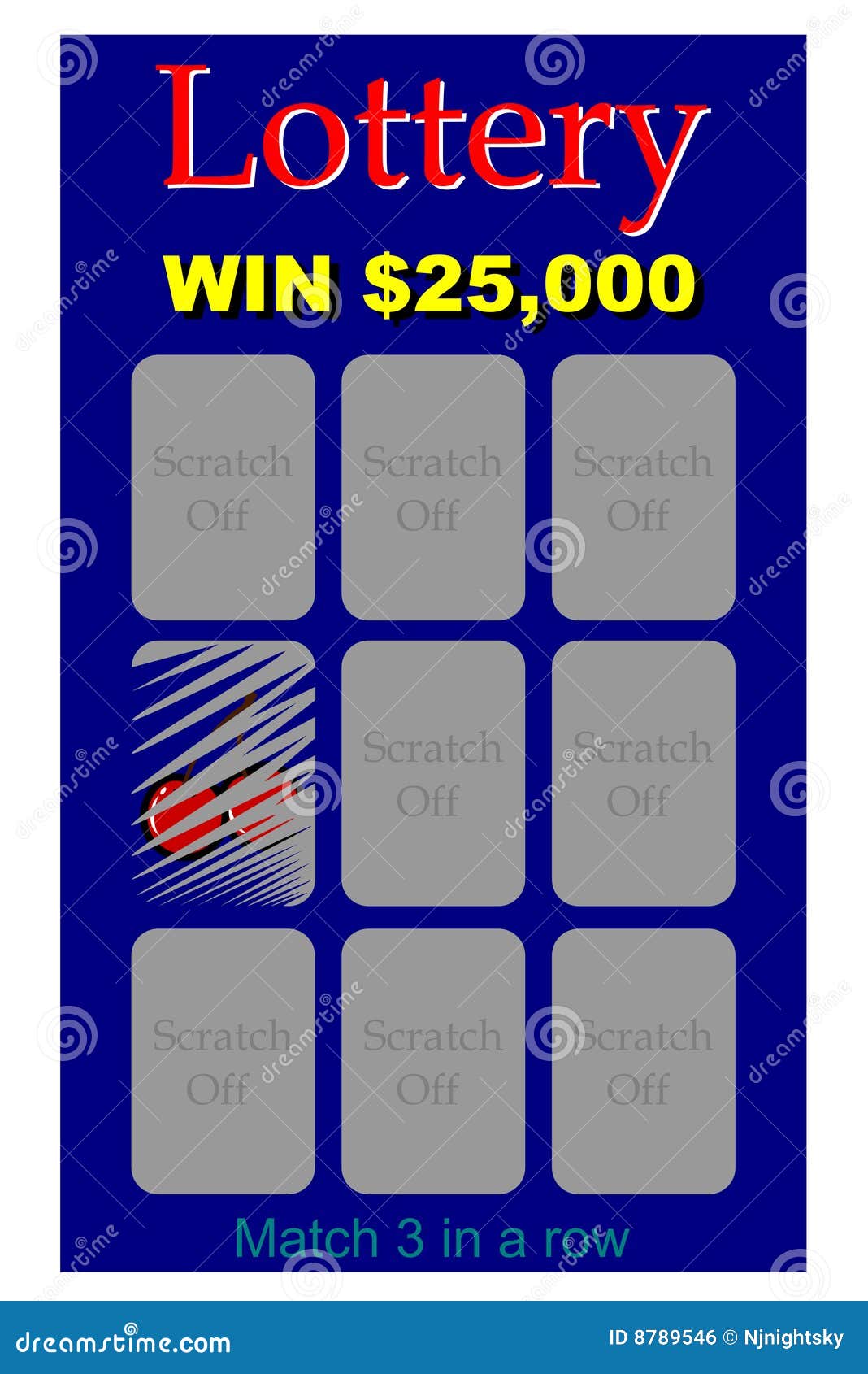 Lottery ticket stock vector. Illustration of scatch, prize - 8789546
