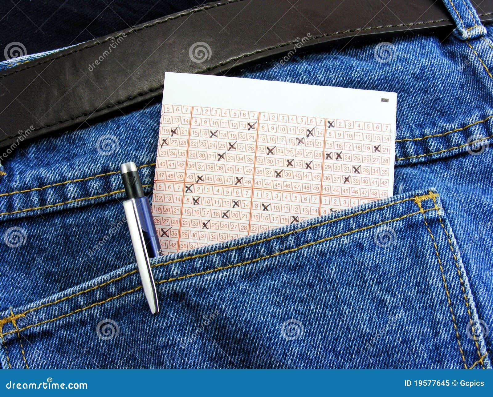 Lottery Ticket in Back Pocket Stock Image - Image of jeans, choice ...