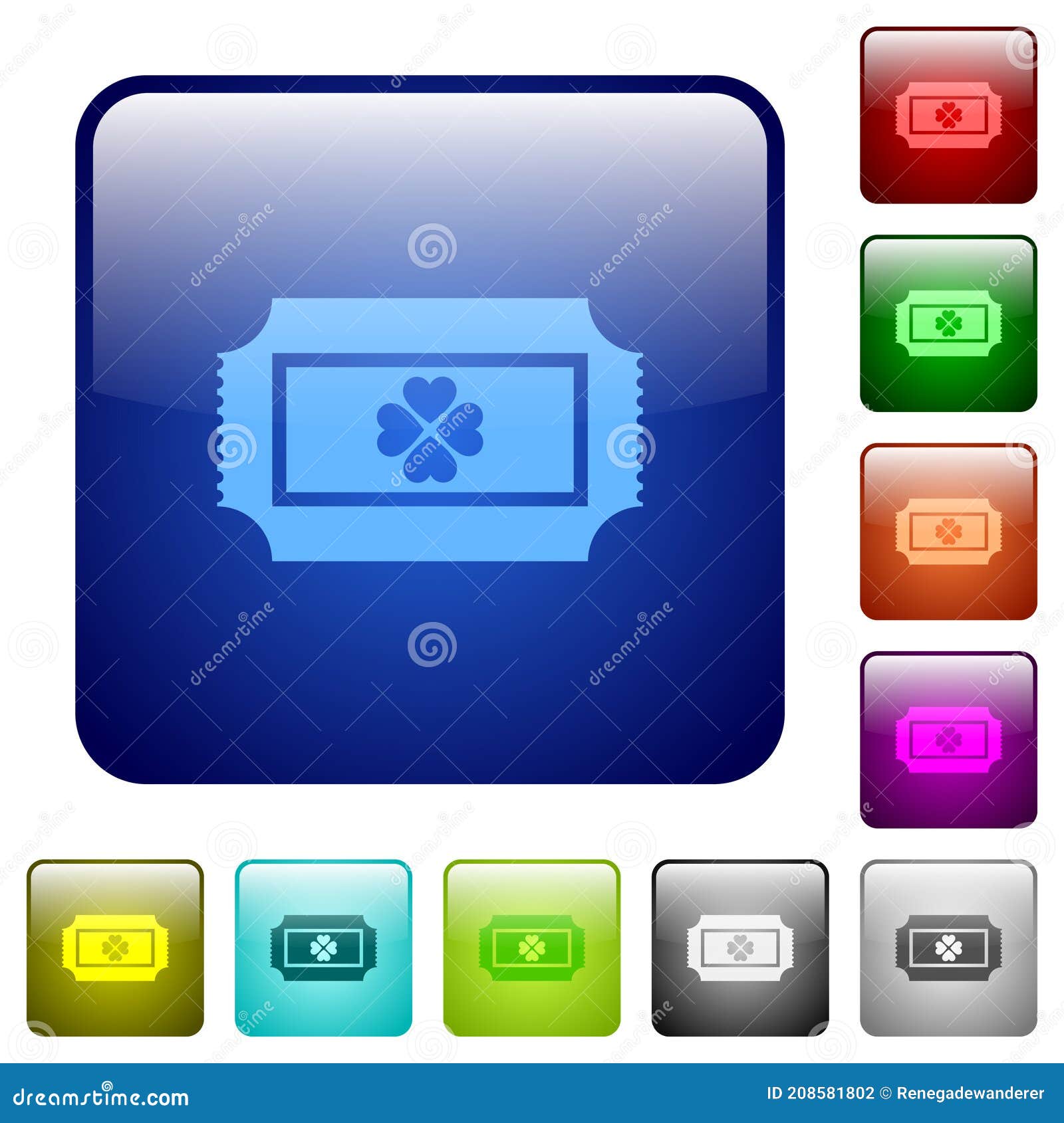 Lottery Ticket Color Square Buttons Stock Vector - Illustration of ...