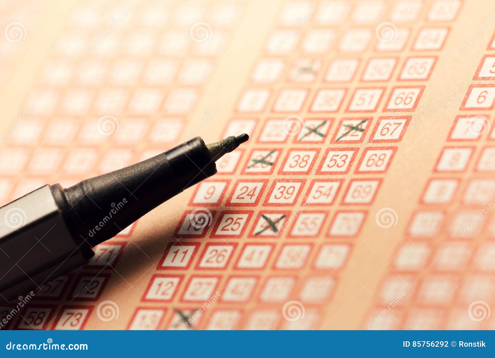 Lottery Ticket with Crossed Numbers Stock Photo - Image of paper, slip ...