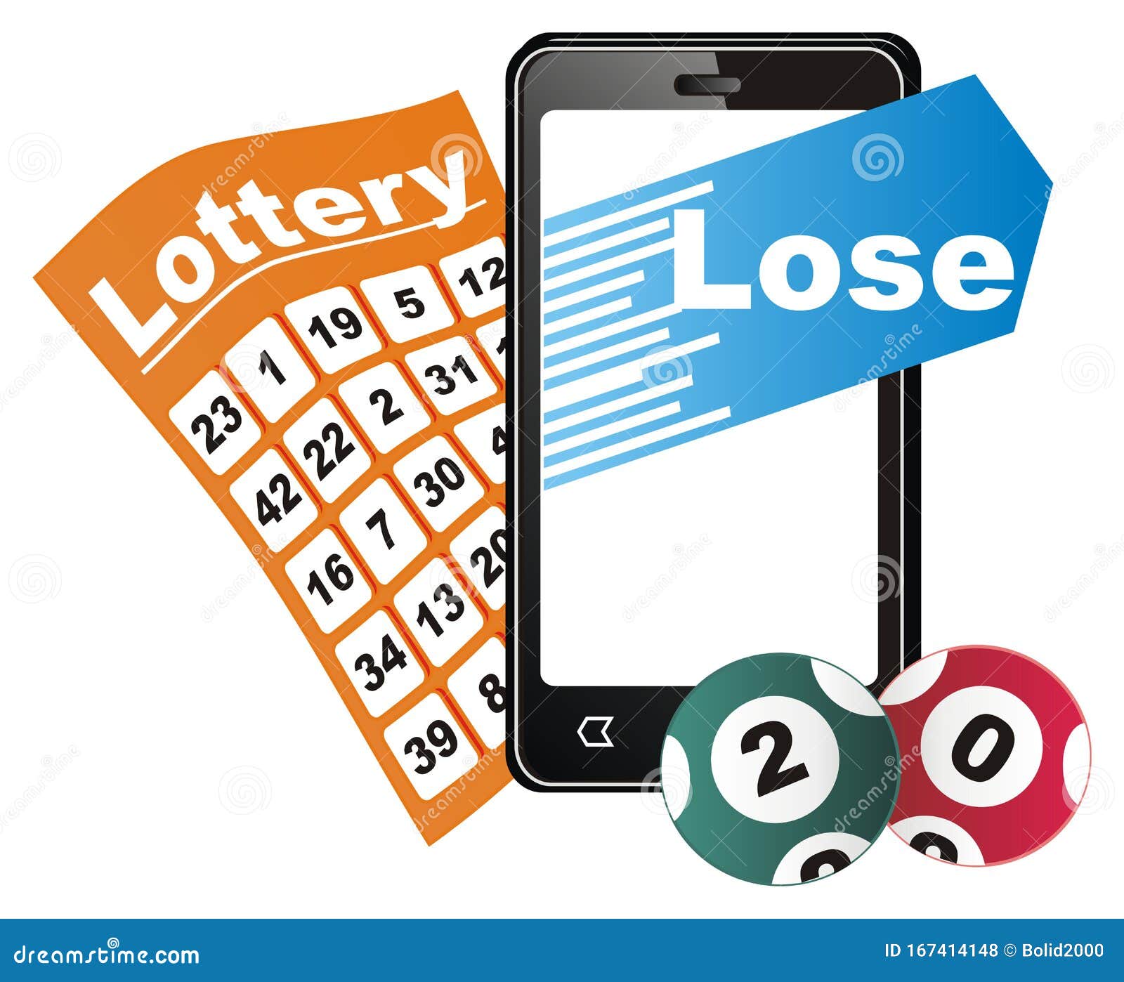 Lottery and lose stock illustration. Illustration of sport - 167414148