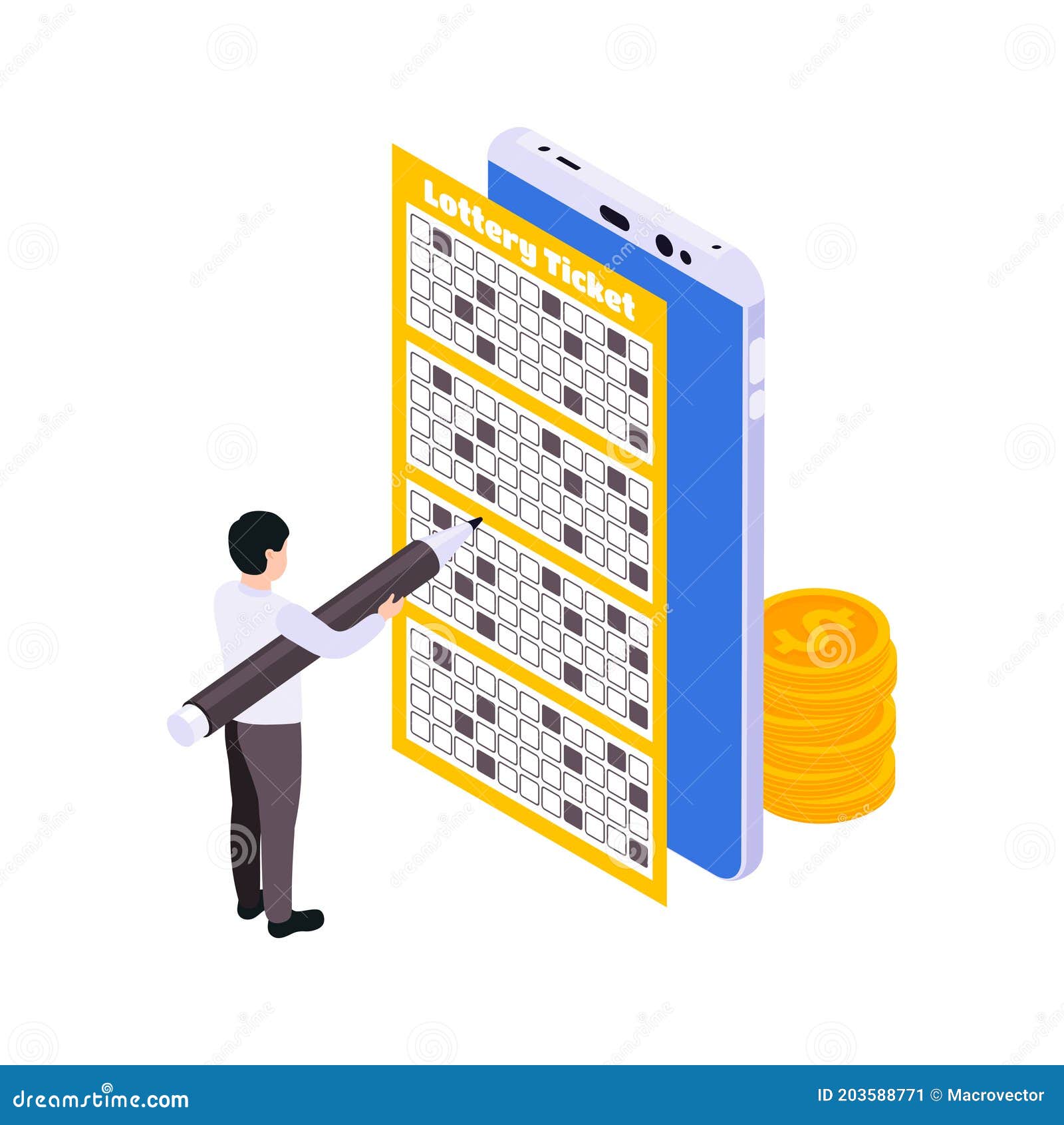Lottery Vector Illustration Stock Vector - Illustration of isometric ...