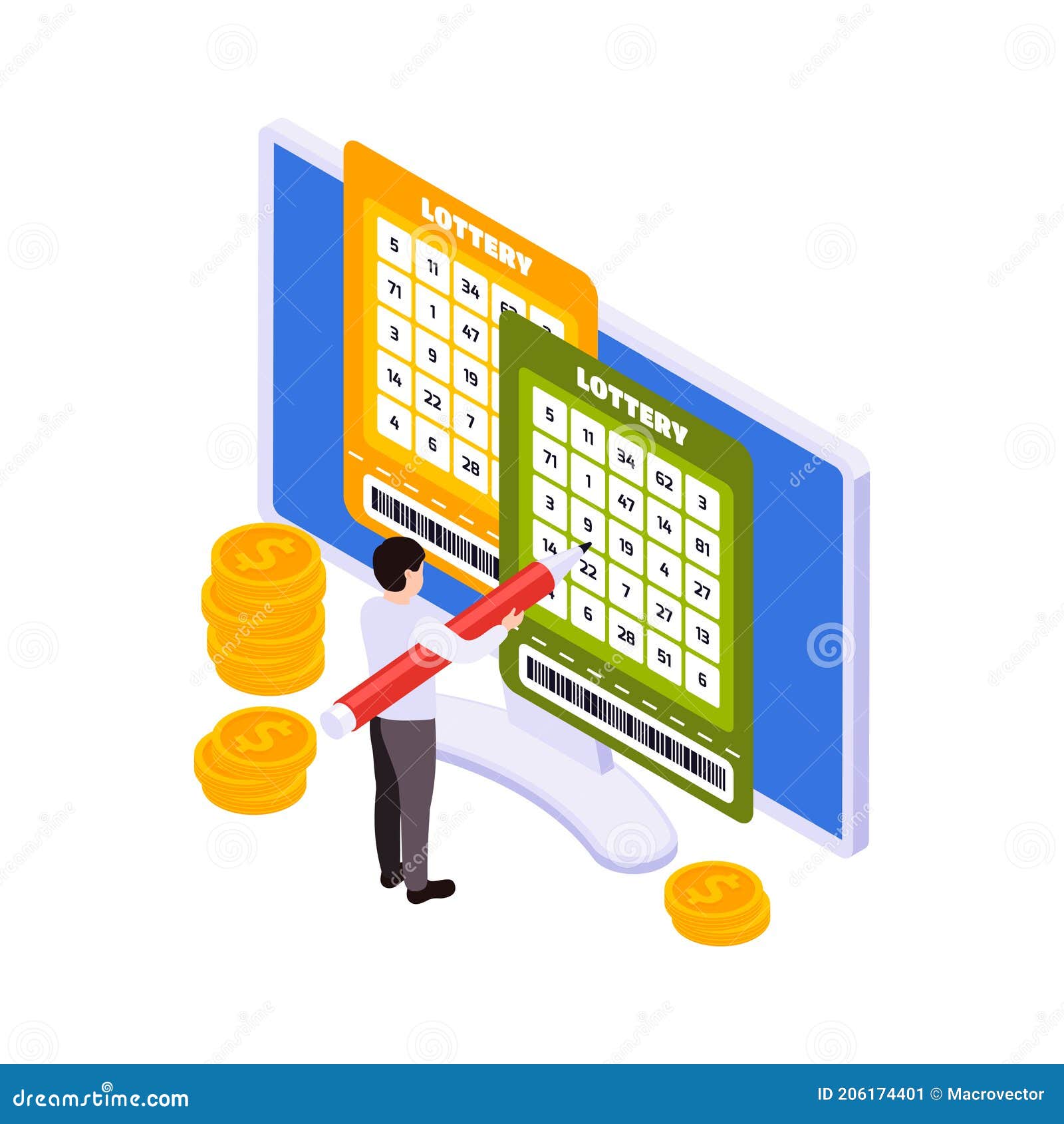 Lottery Vector Illustration Stock Vector - Illustration of decorative ...