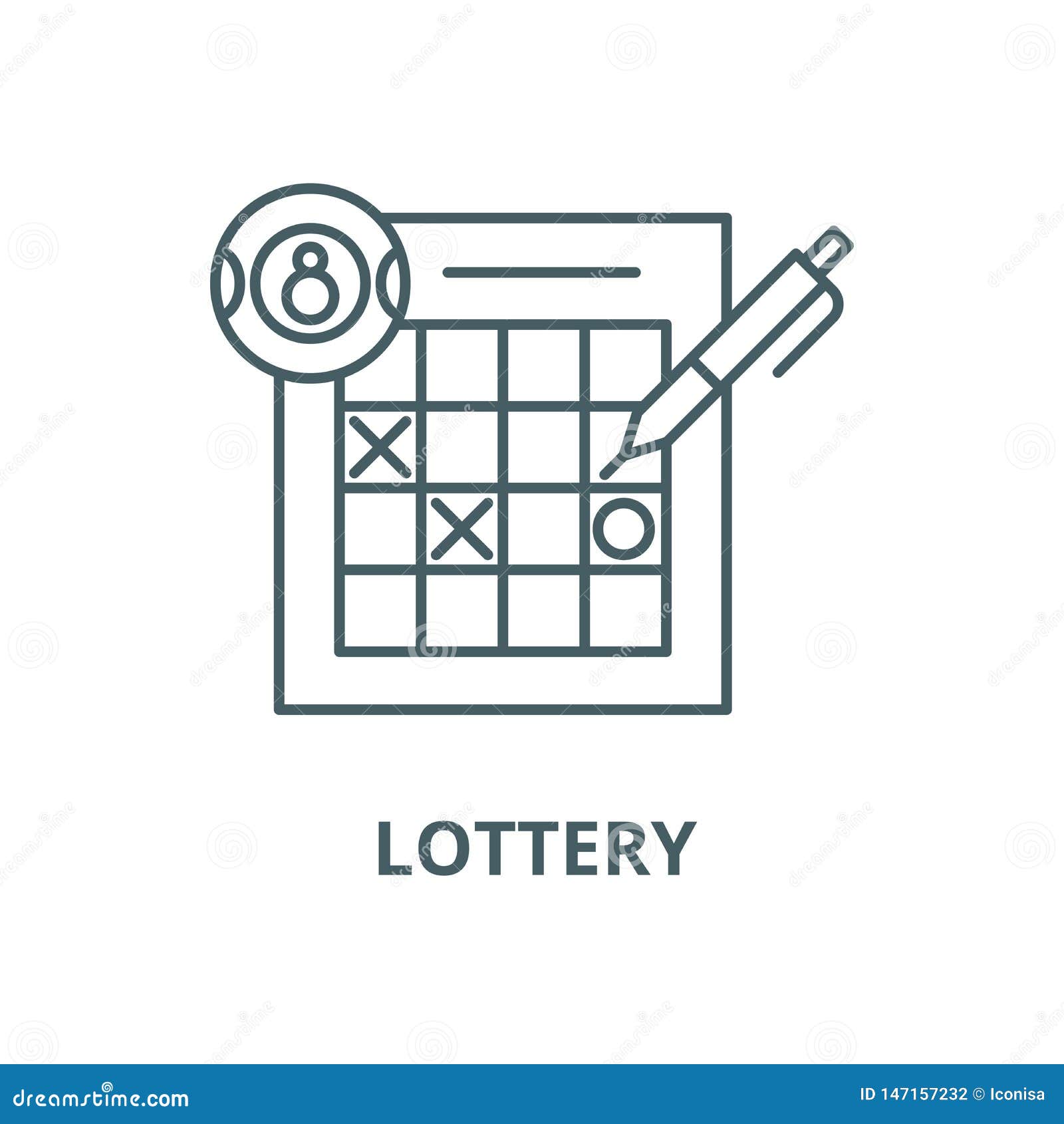 Lottery Vector Line Icon, Linear Concept, Outline Sign, Symbol Stock ...
