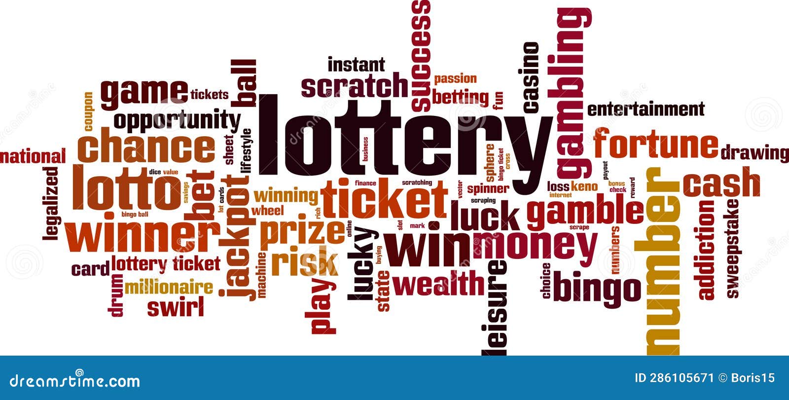 Lottery word cloud stock illustration. Illustration of cloud - 286105671