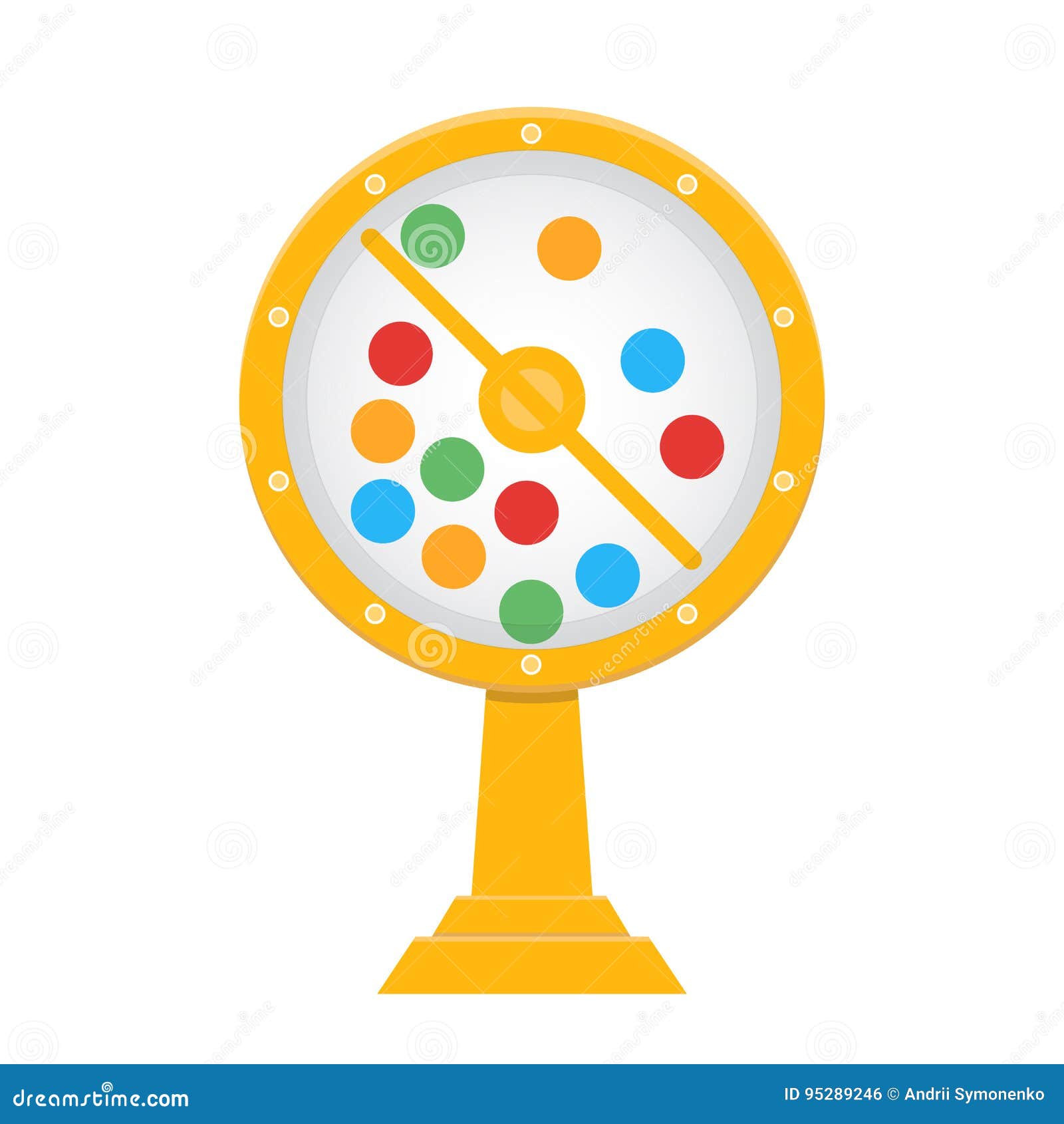 Rotate The Lotto Drum With Bingo Balls. Lottery Counter. Vector ...