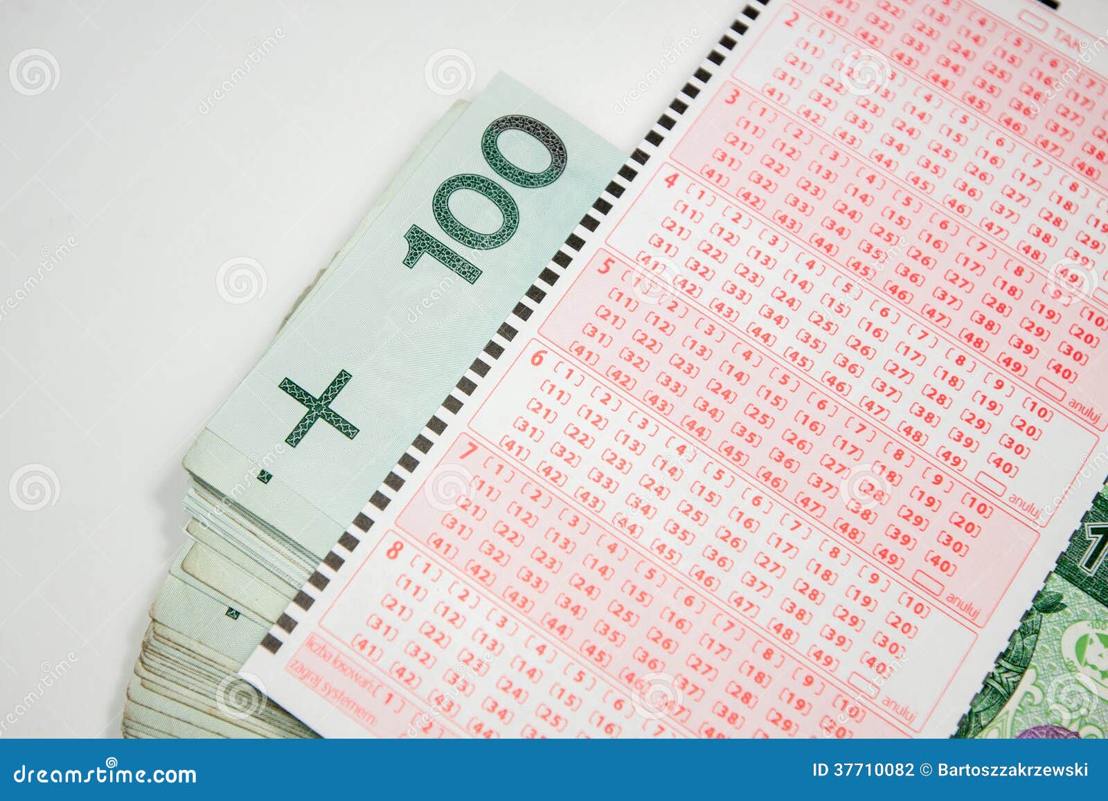 Lotto Form of the Polish Currency Stock Photo - Image of money, game ...