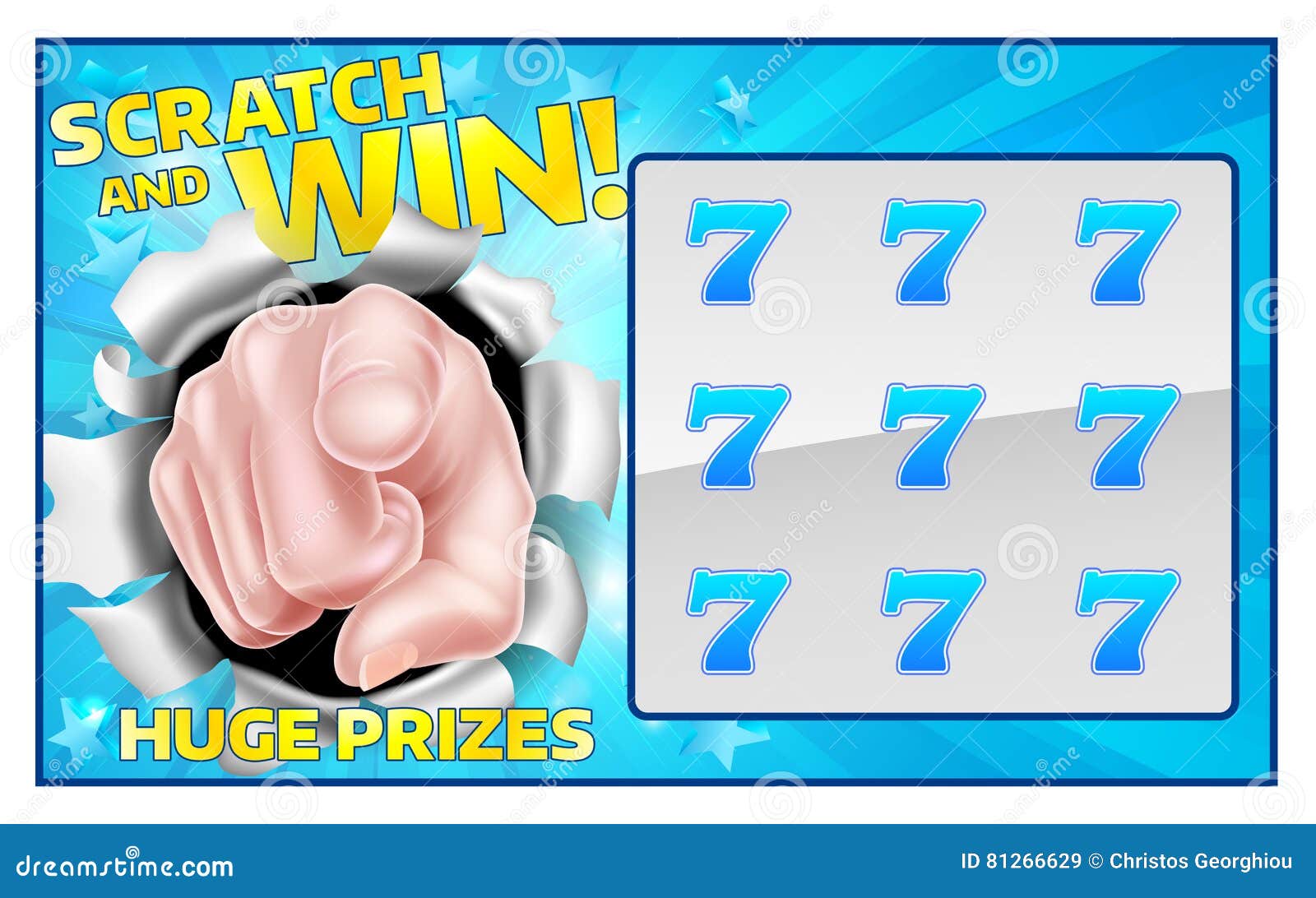 Lotto Scratchcard stock vector. Illustration of lottery - 81266629