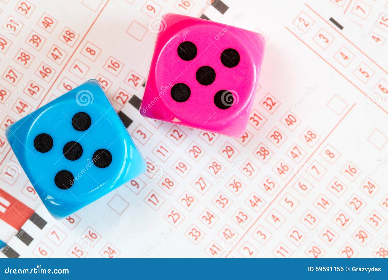 Lotto ticket and dice stock photo. Image of finance, fortune - 59591156