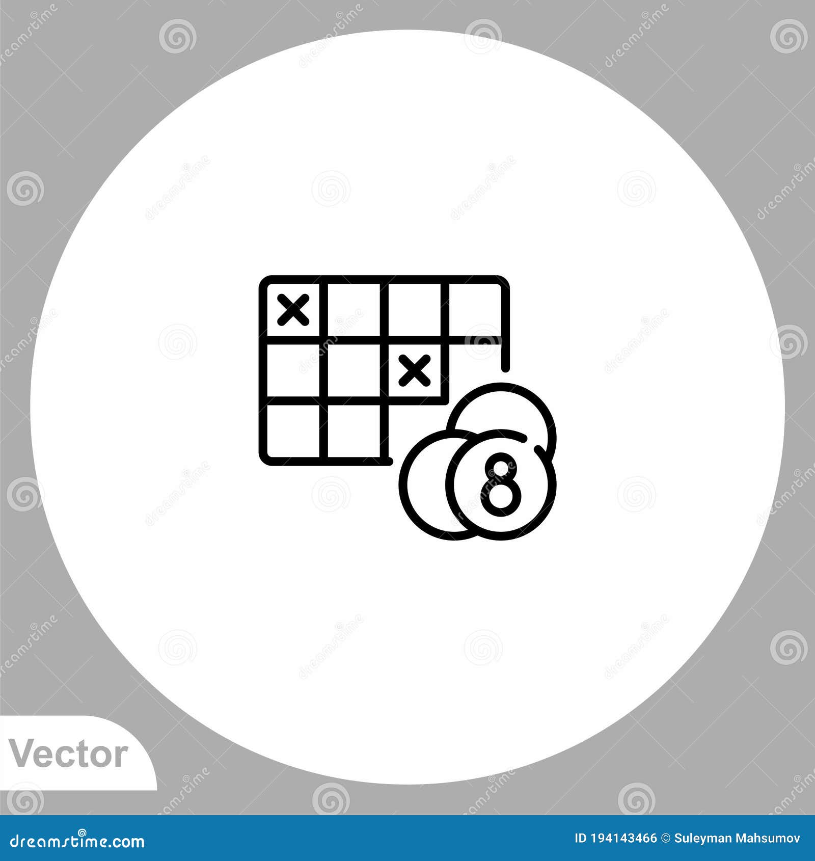 Lotto Vector Icon Sign Symbol Stock Vector - Illustration of cross ...