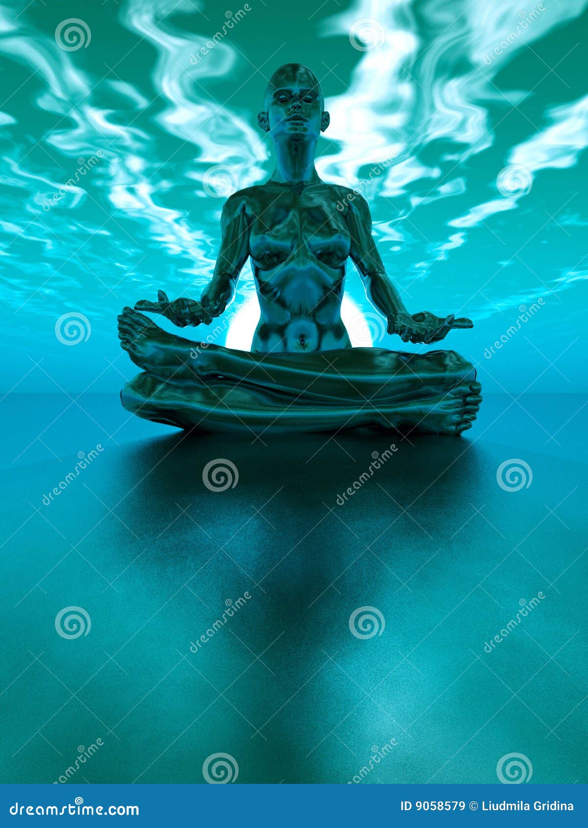 Lotus stock illustration. Illustration of philosophy, mirror - 9058579