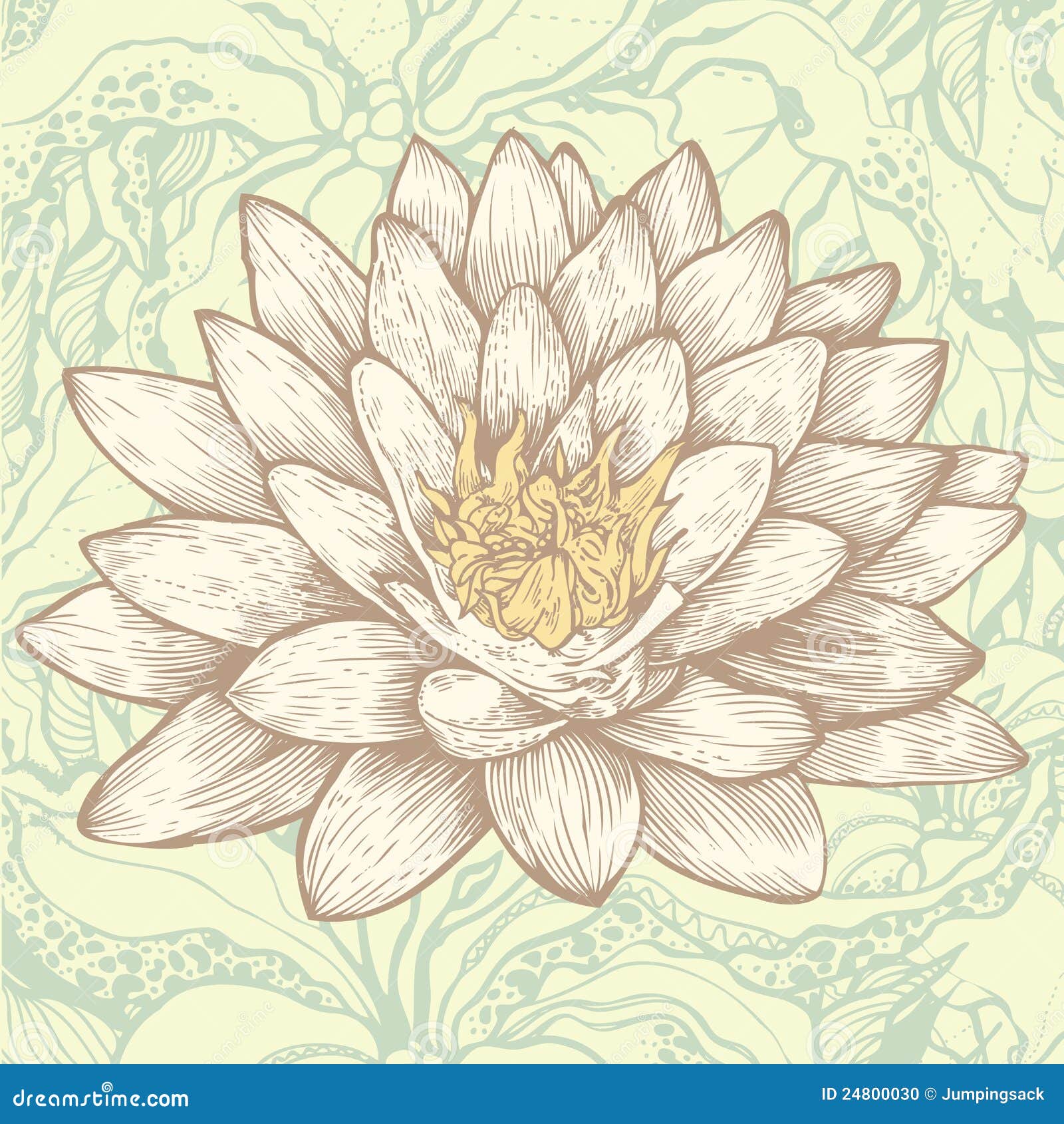 Lotus and Abstract Floral Background Stock Vector - Illustration of ...
