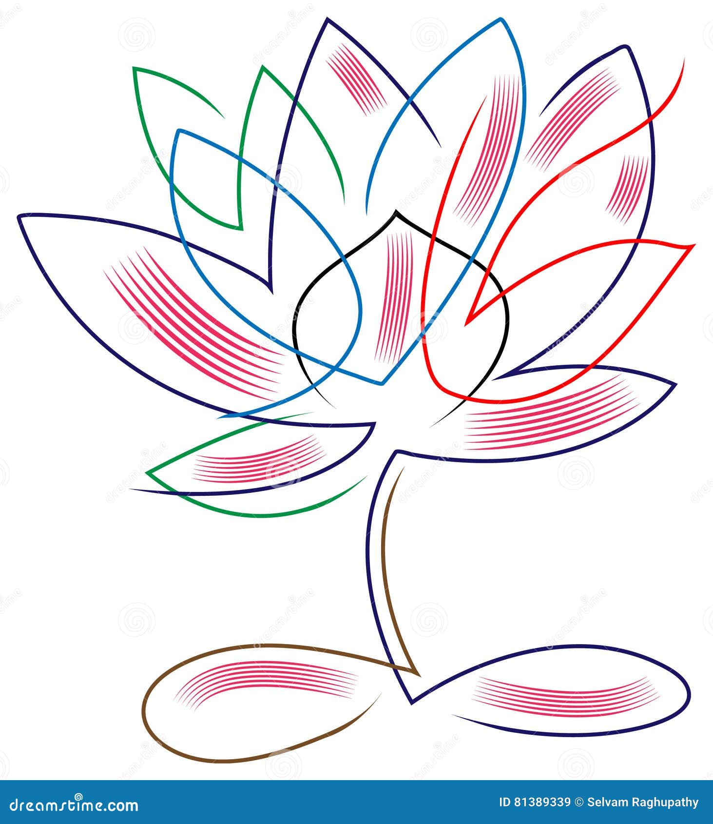 Lotus abstract stock vector. Illustration of attractive - 81389339