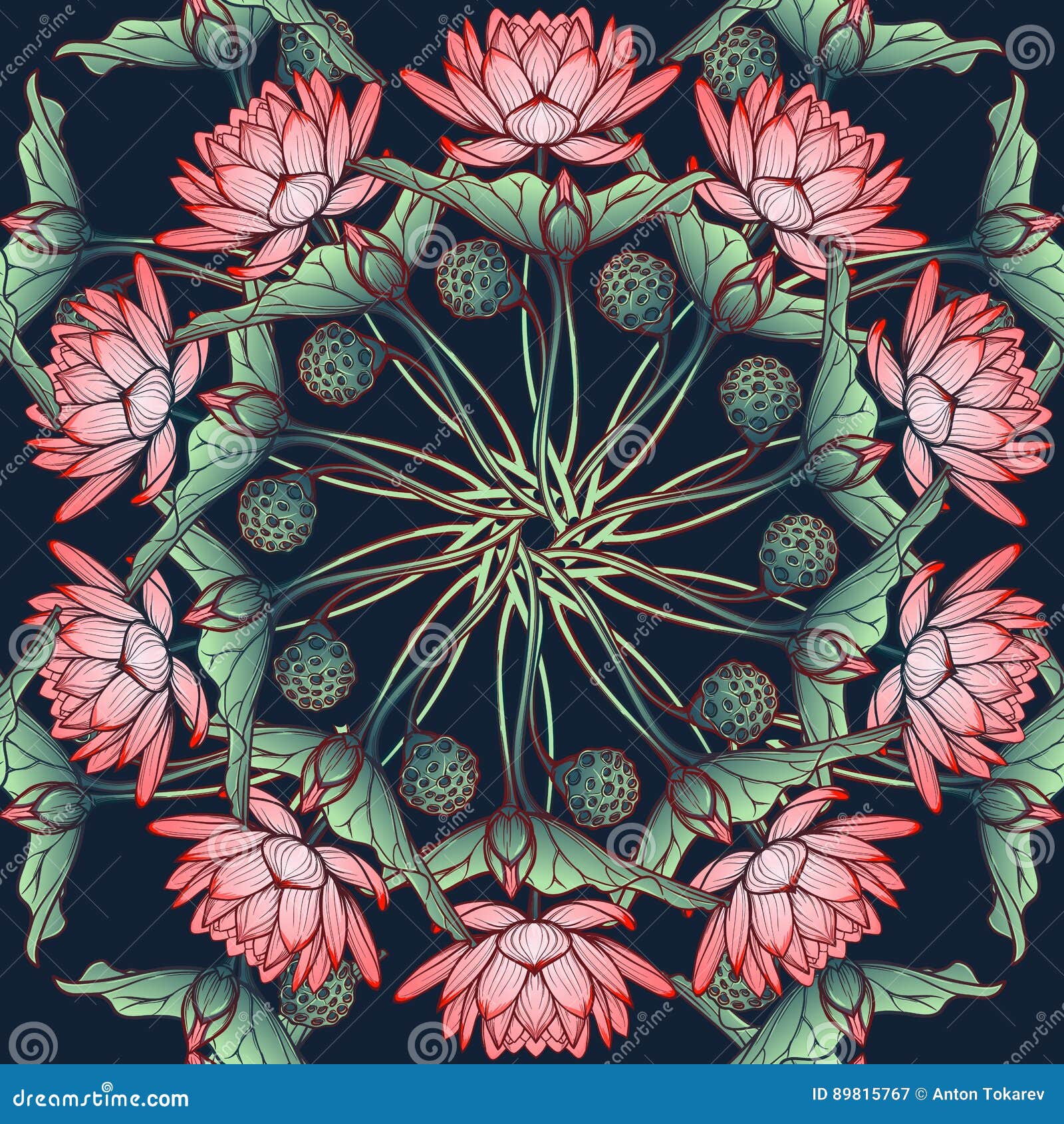 Circular Floral Fantasy Designs In Multi-colours Royalty-Free Stock ...