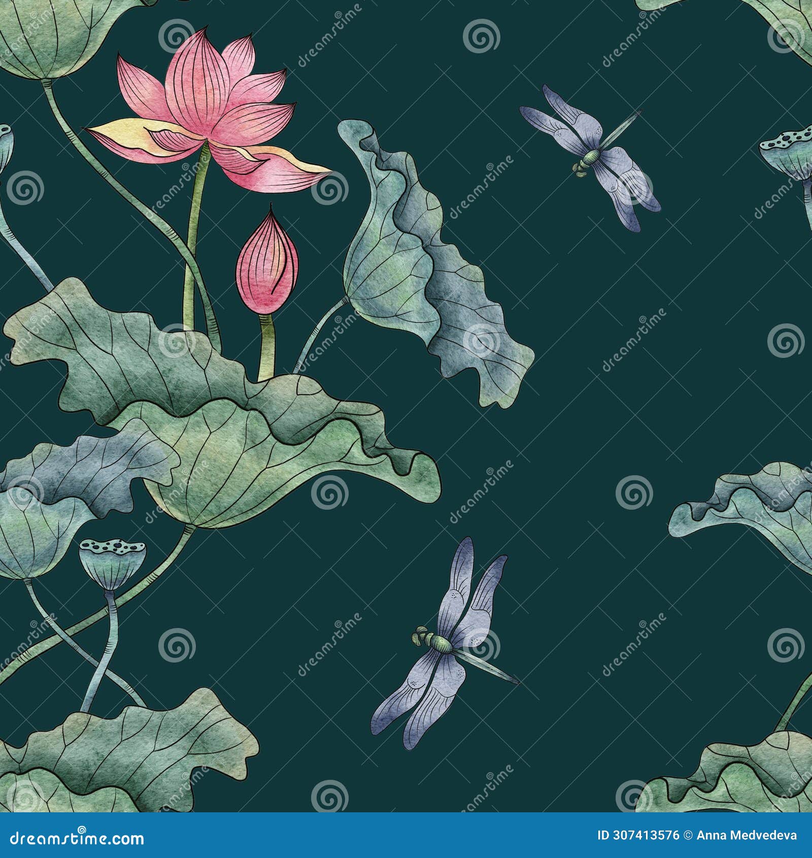 Lotus Border Pattern Stock Photo | CartoonDealer.com #307413576