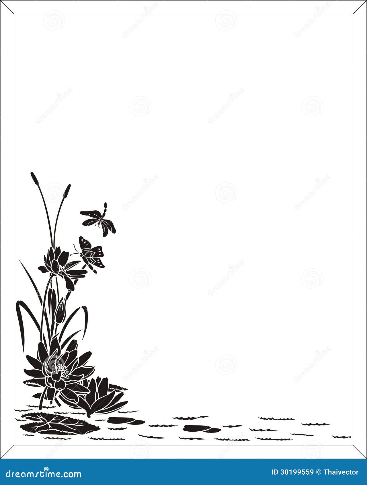 Lotus stock vector. Illustration of corner, illustrator - 30199559