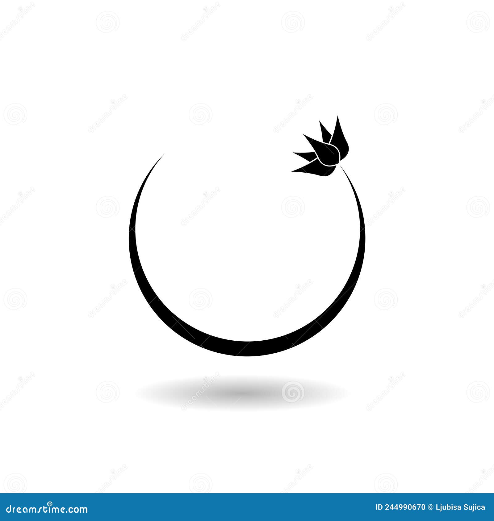 Lotus Circle Frame with Shadow Stock Vector - Illustration of hologram ...