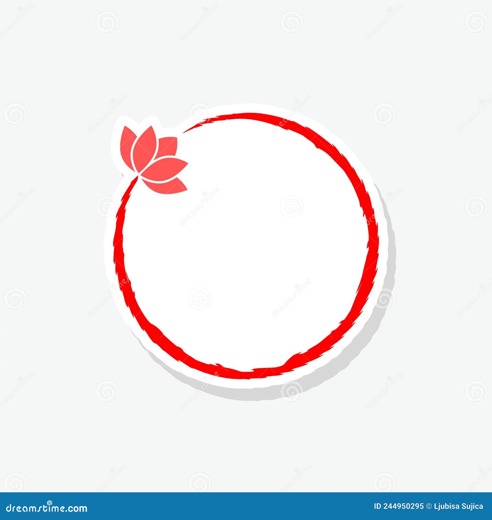Lotus Circle Frame Sticker Icon Stock Vector - Illustration of element ...