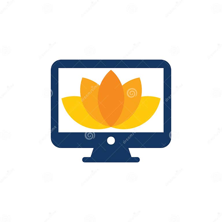 Lotus Computer Logo Icon Design Stock Vector - Illustration of business ...