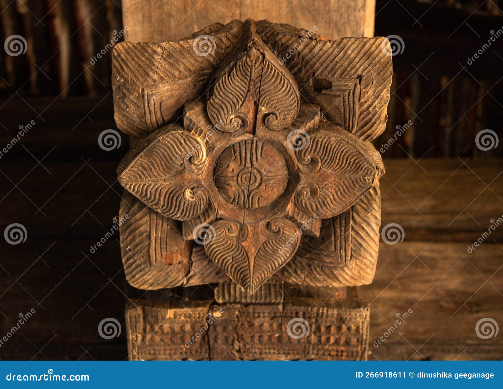 The Lotus from a Decorative Pekada.embekka Devalaya,kandy Stock Image ...