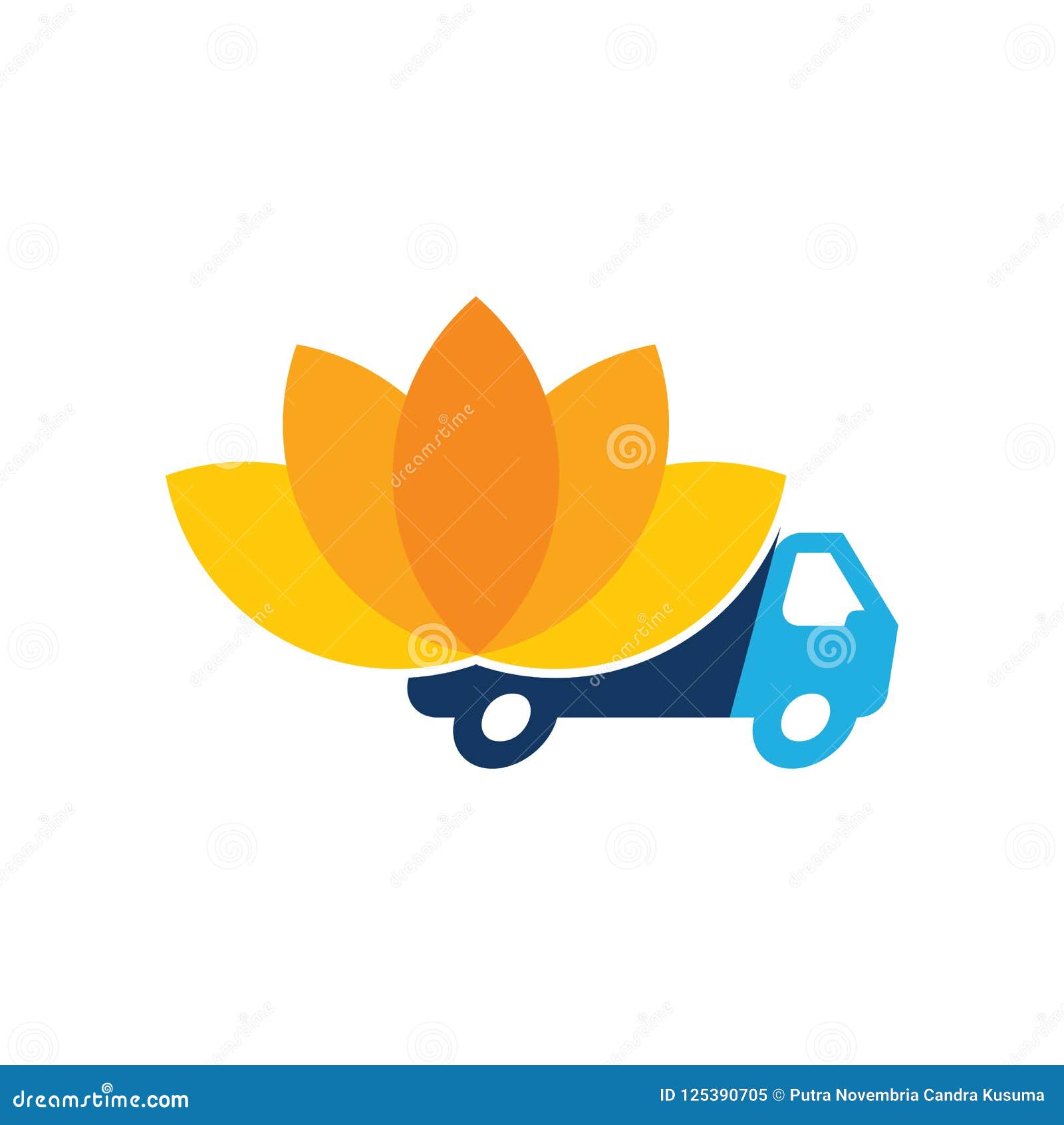 Lotus Delivery Logo Icon Design Ilustración del Vector - Ilustración de ...