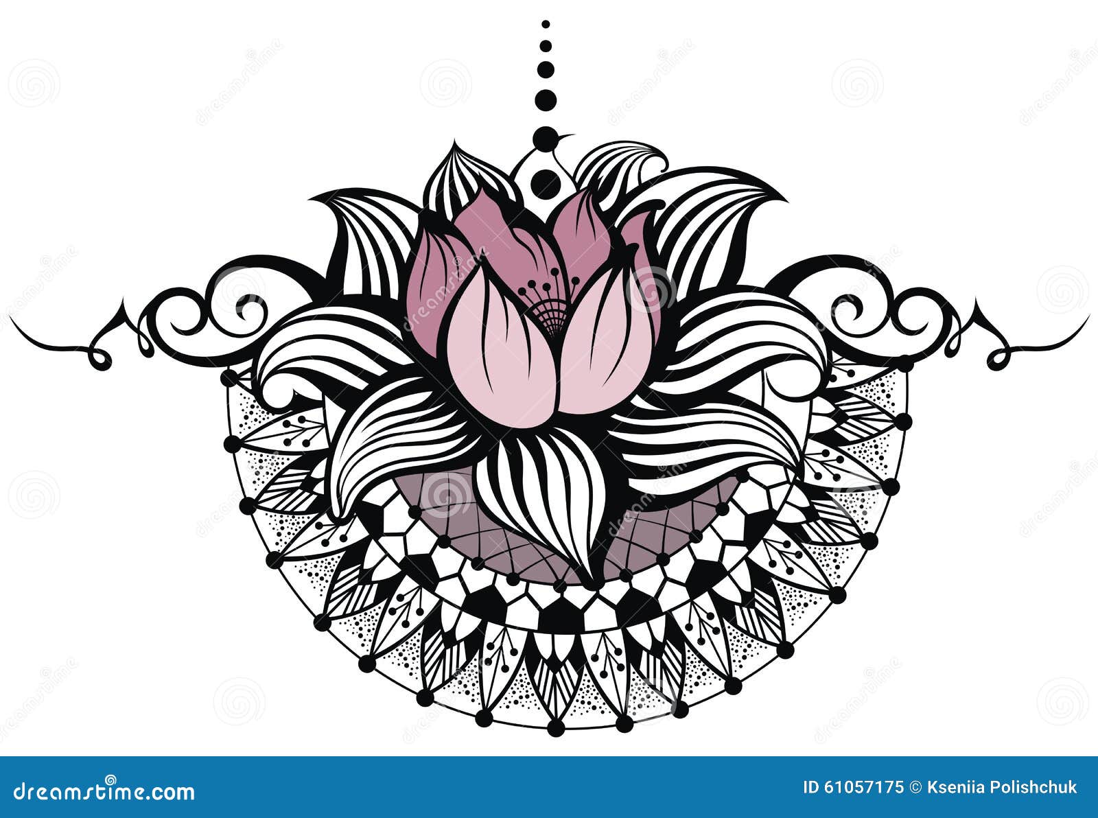 Lotus design stock vector. Illustration of flower, oriental - 61057175