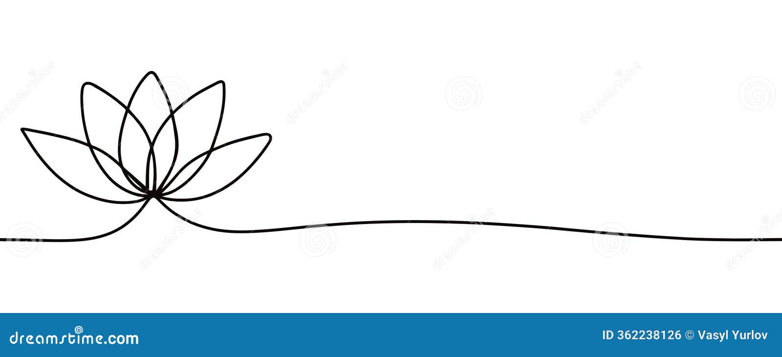 Lotus Flower Continuous Line Drawing Stock Illustration - Illustration ...