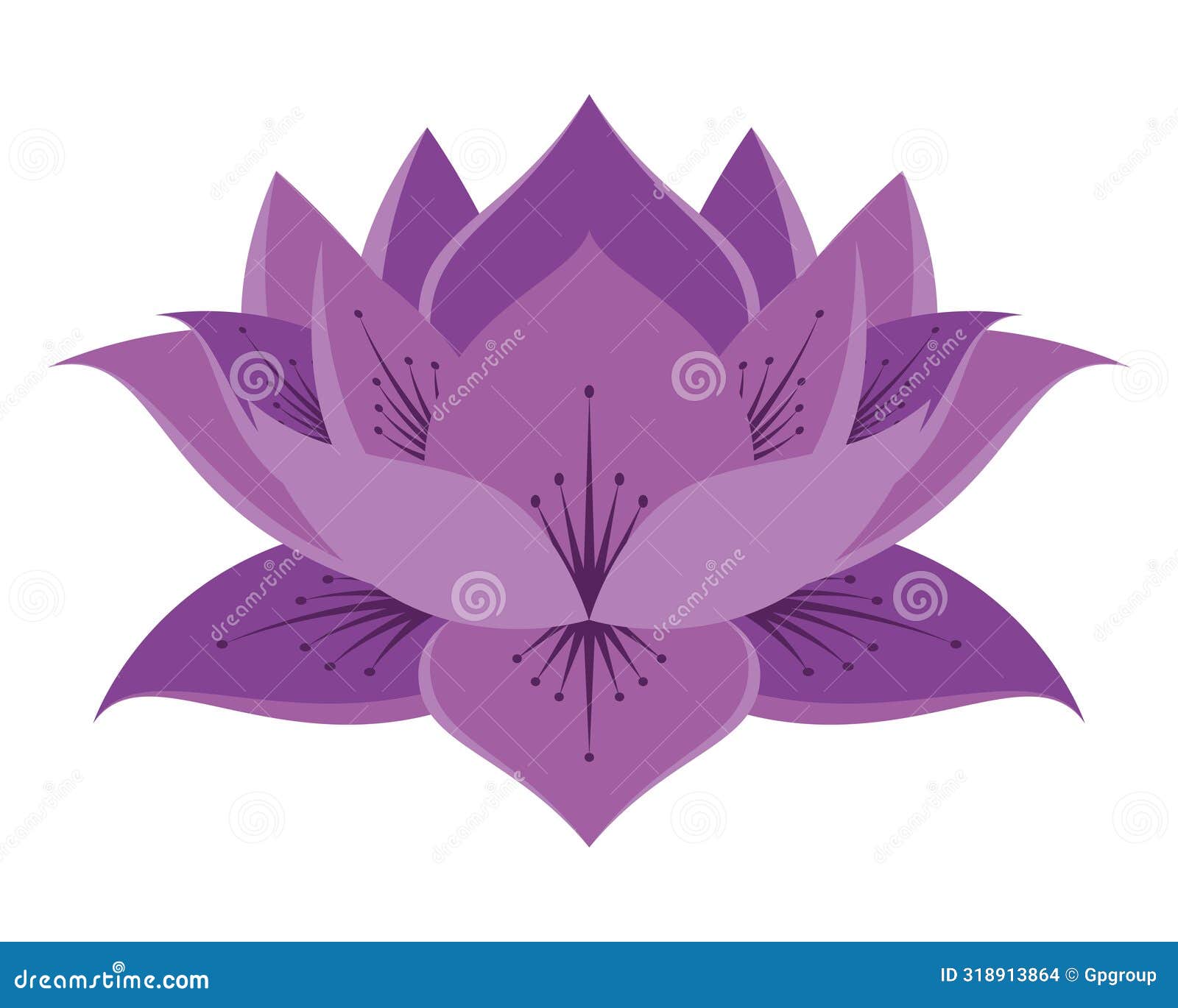 Lotus flower design stock illustration. Illustration of bloom - 318913864