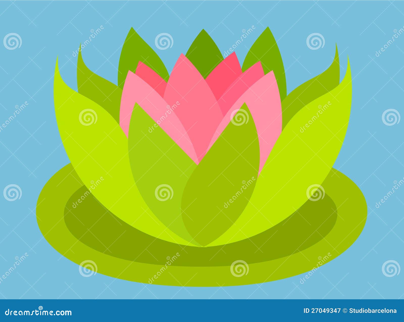 Lotus flower floating stock vector. Illustration of blooming - 27049347