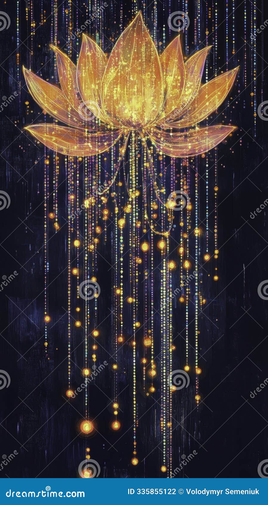 Lotus Flower Illuminated by Vibrant Rainbow Lights with Digital Binary ... Lotus Flower Illuminated by Vibrant Rainbow Lights with Digital Binary ...