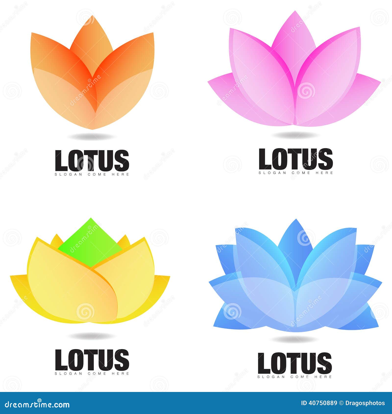 Lotus flower logo stock illustration. Illustration of green - 40750889