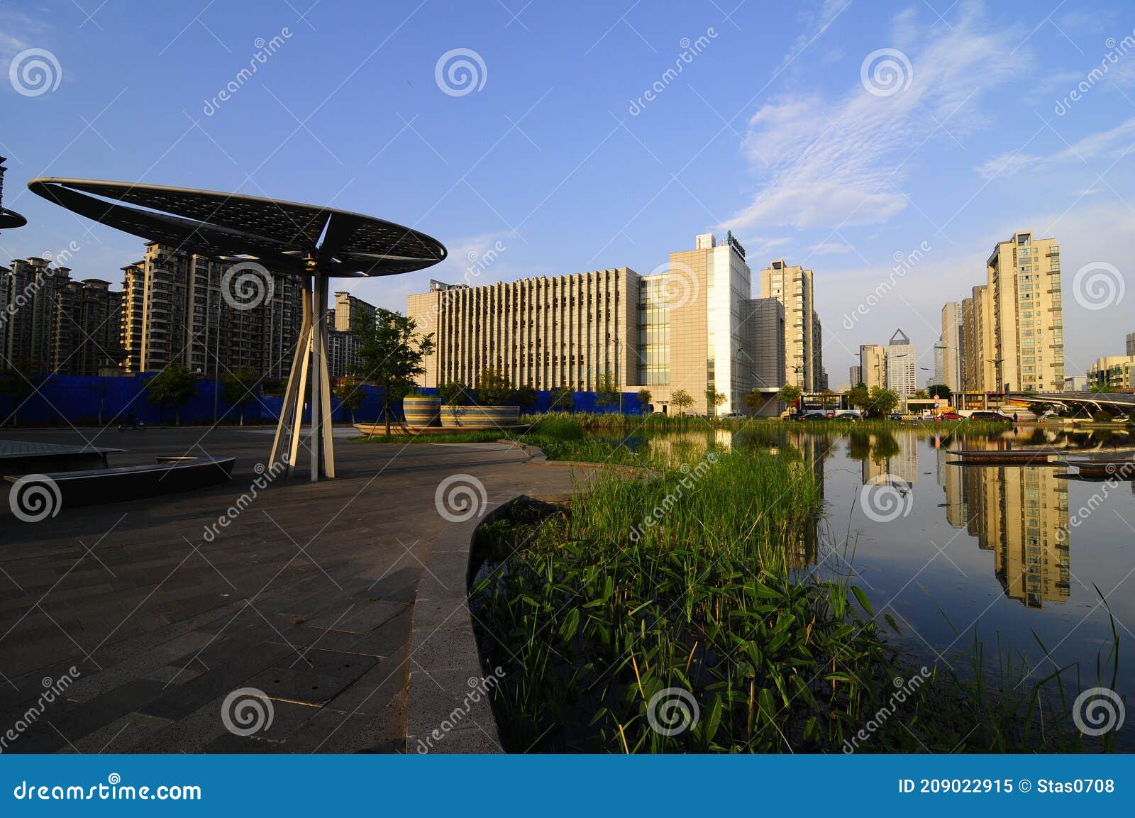 Lotus Flower Monument on the Pond Editorial Image - Image of metropolis ...