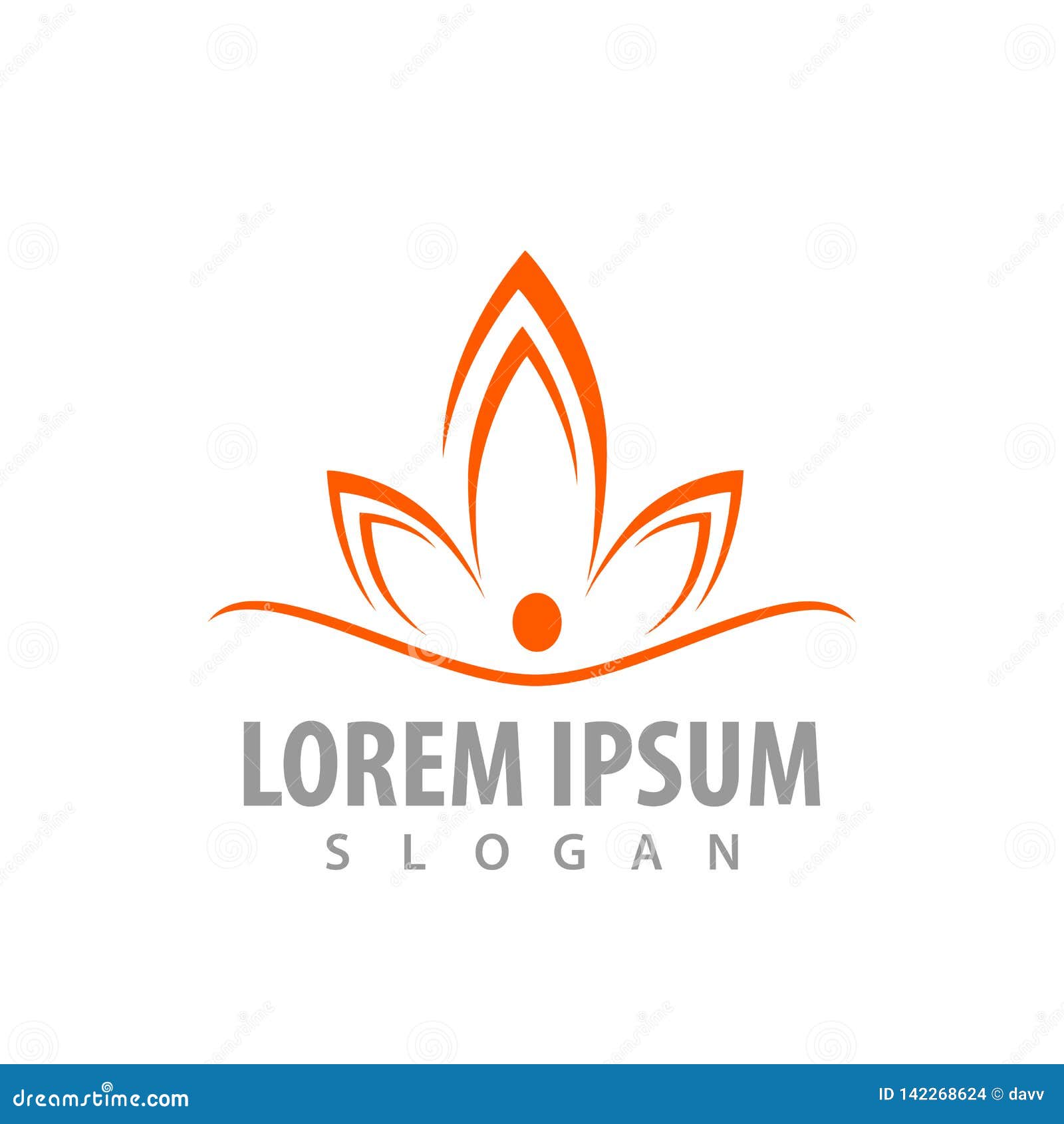 Lotus Flower Orange Color Concept Design. Symbol Graphic Template ...