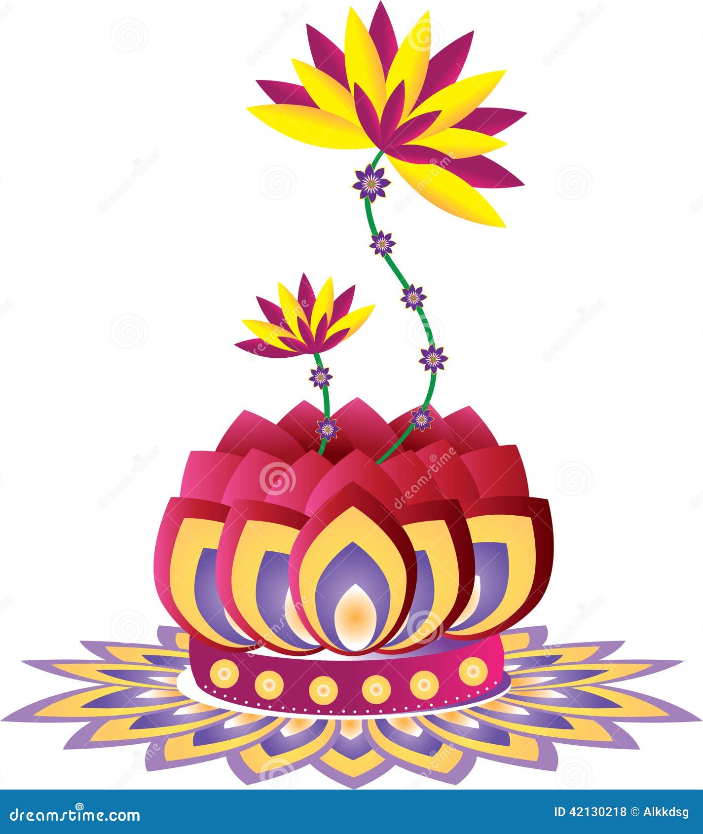 Lotus flower pattern stock vector. Illustration of graphic - 42130218