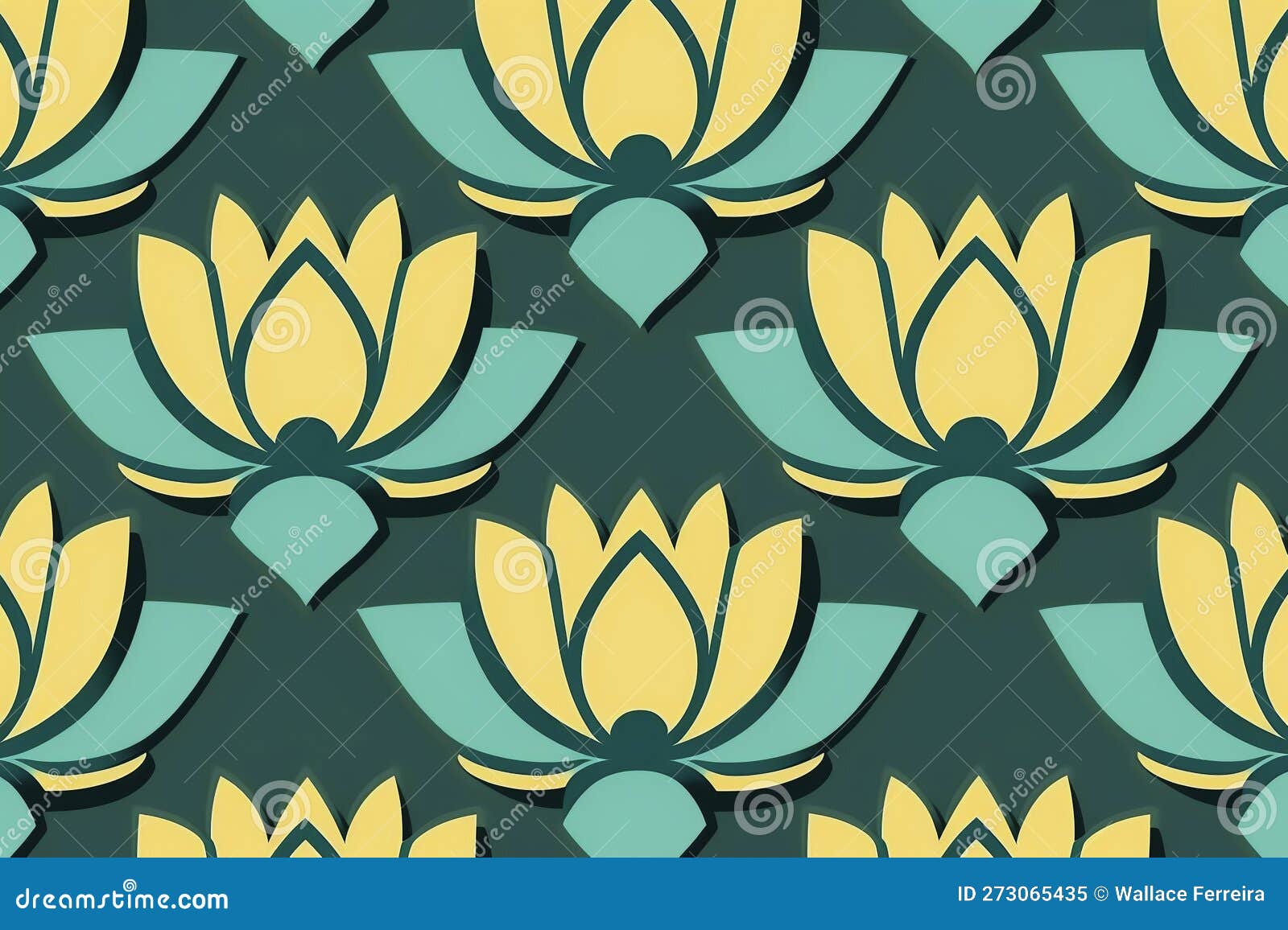 Lotus Flower Pattern. Generative AI. Stock Illustration - Illustration ...